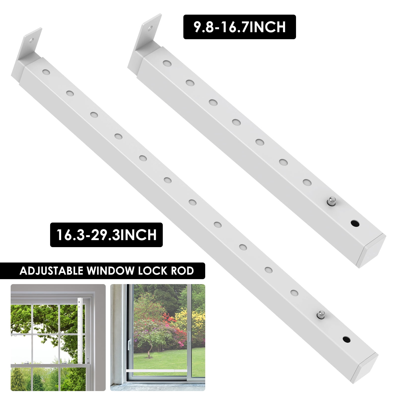 AEVXKHI 9 Holes Window Security Bar, Metal Sliding Door Lock Bar ...