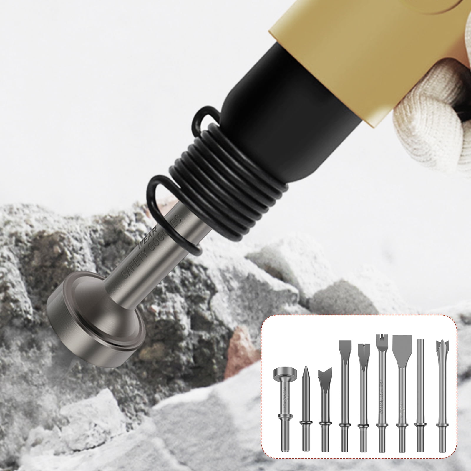 AEVXKHI 9PCS Metal Air Hammer Bits Set for Rust Removal, Drilling ...