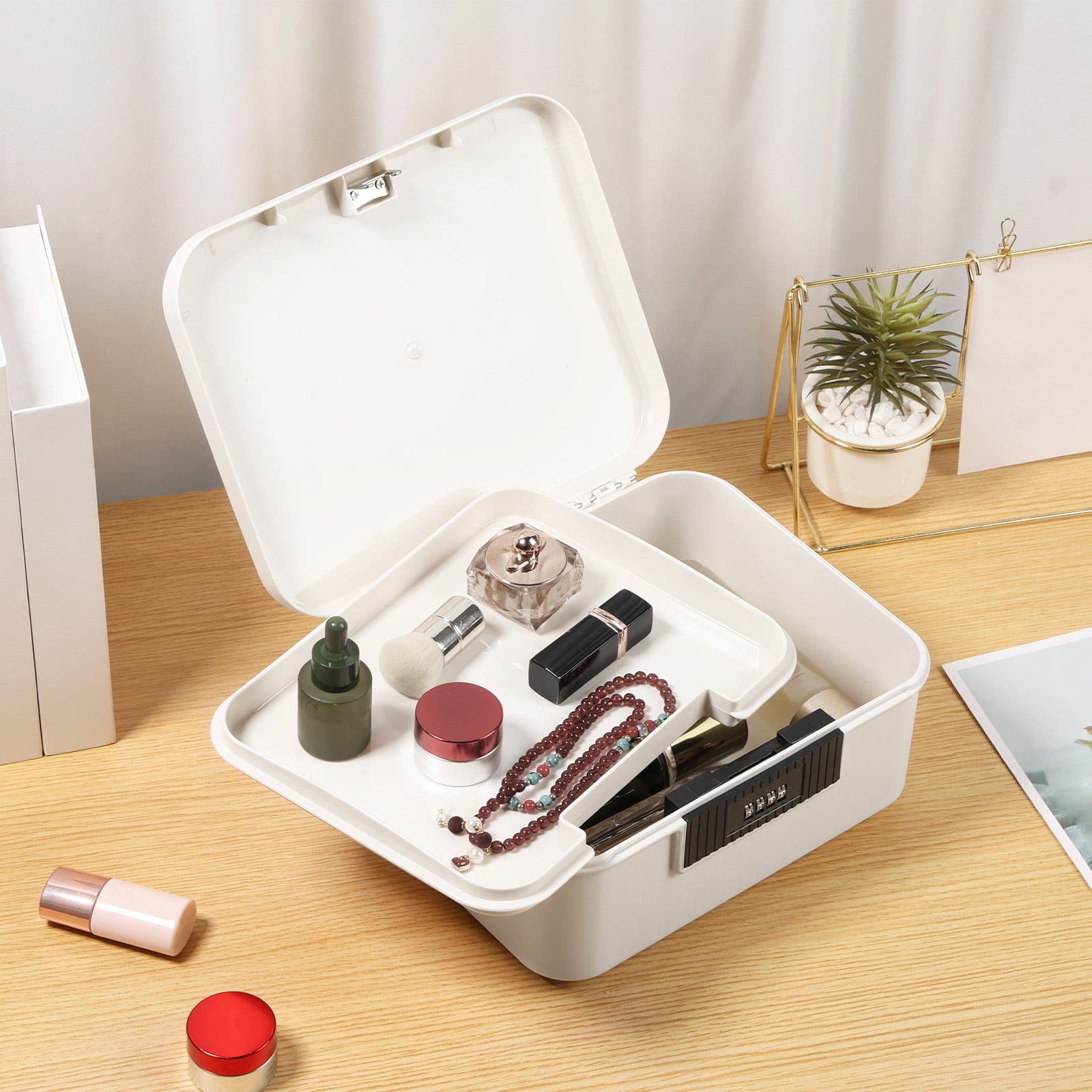 AEVXKHI ABS Plastic Lockable Storage Bin With Combination Lock Large ...