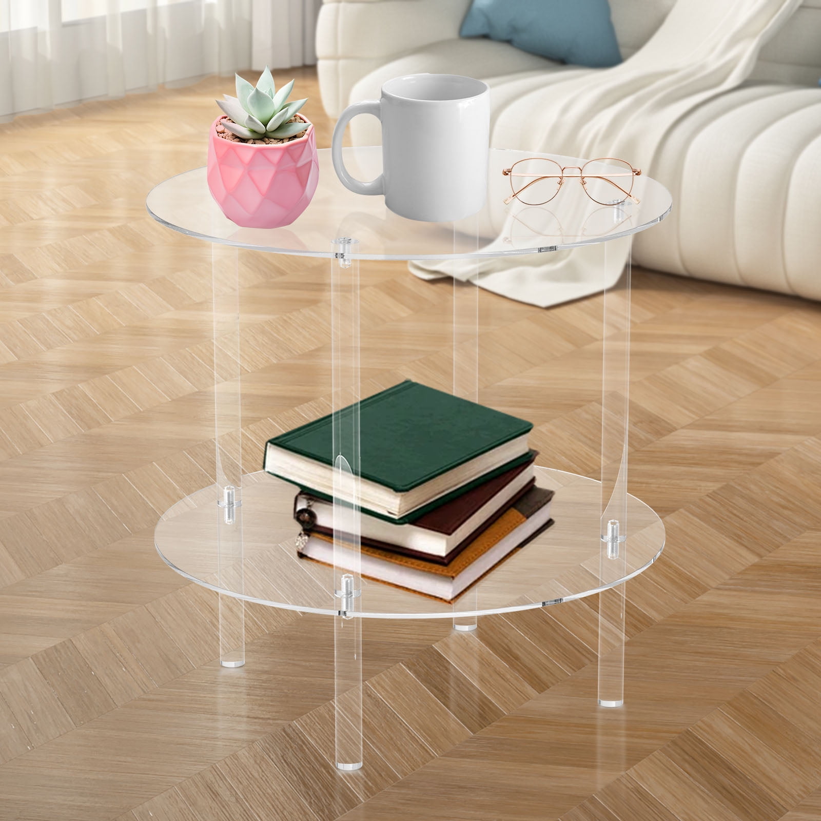 AEVXKHI Acrylic Side Table, Acrylic Corner Side Table, Lightweight ...
