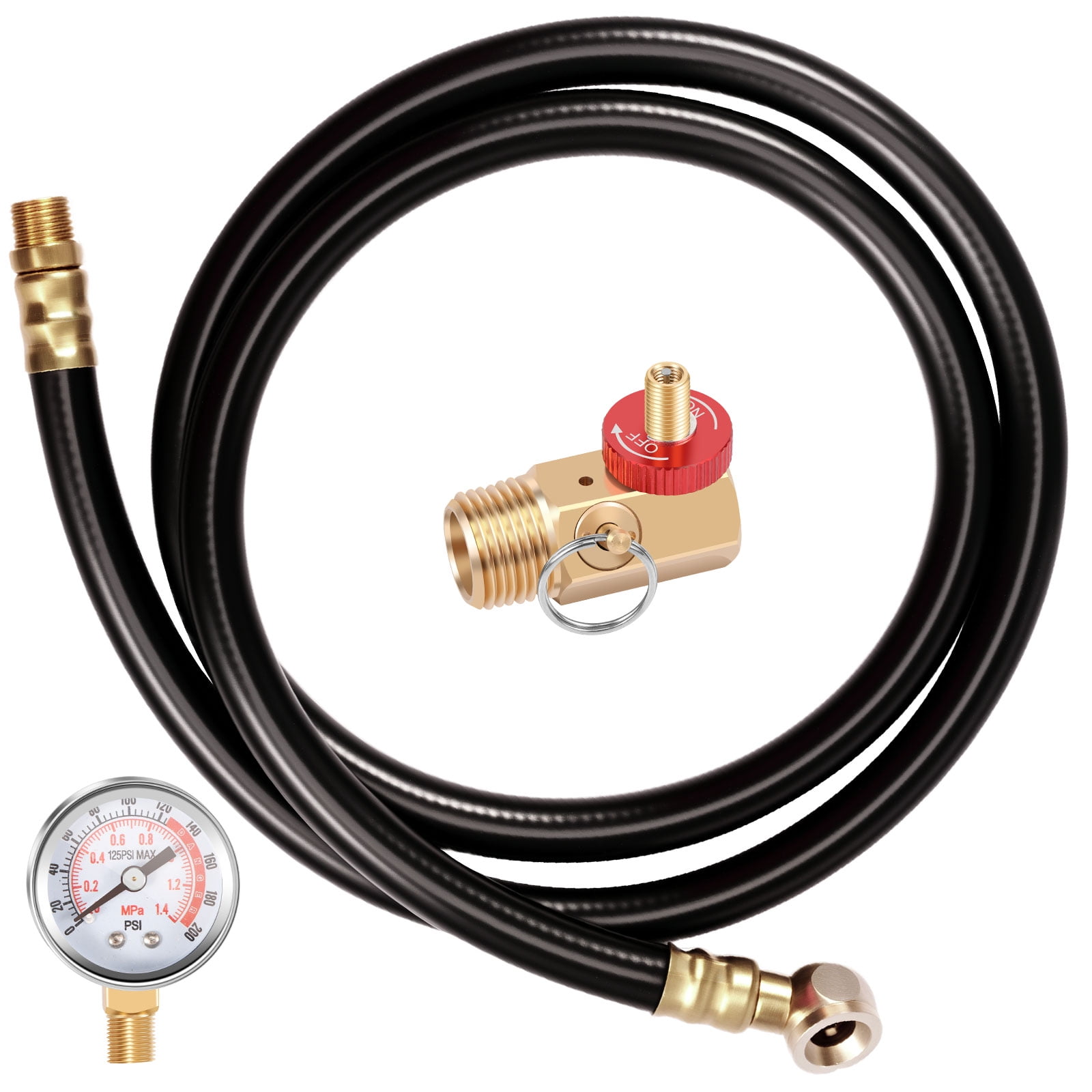 AEVXKHI Air Tank Valve Kit Including Valve Pressure Gauge and Hose, Air ...