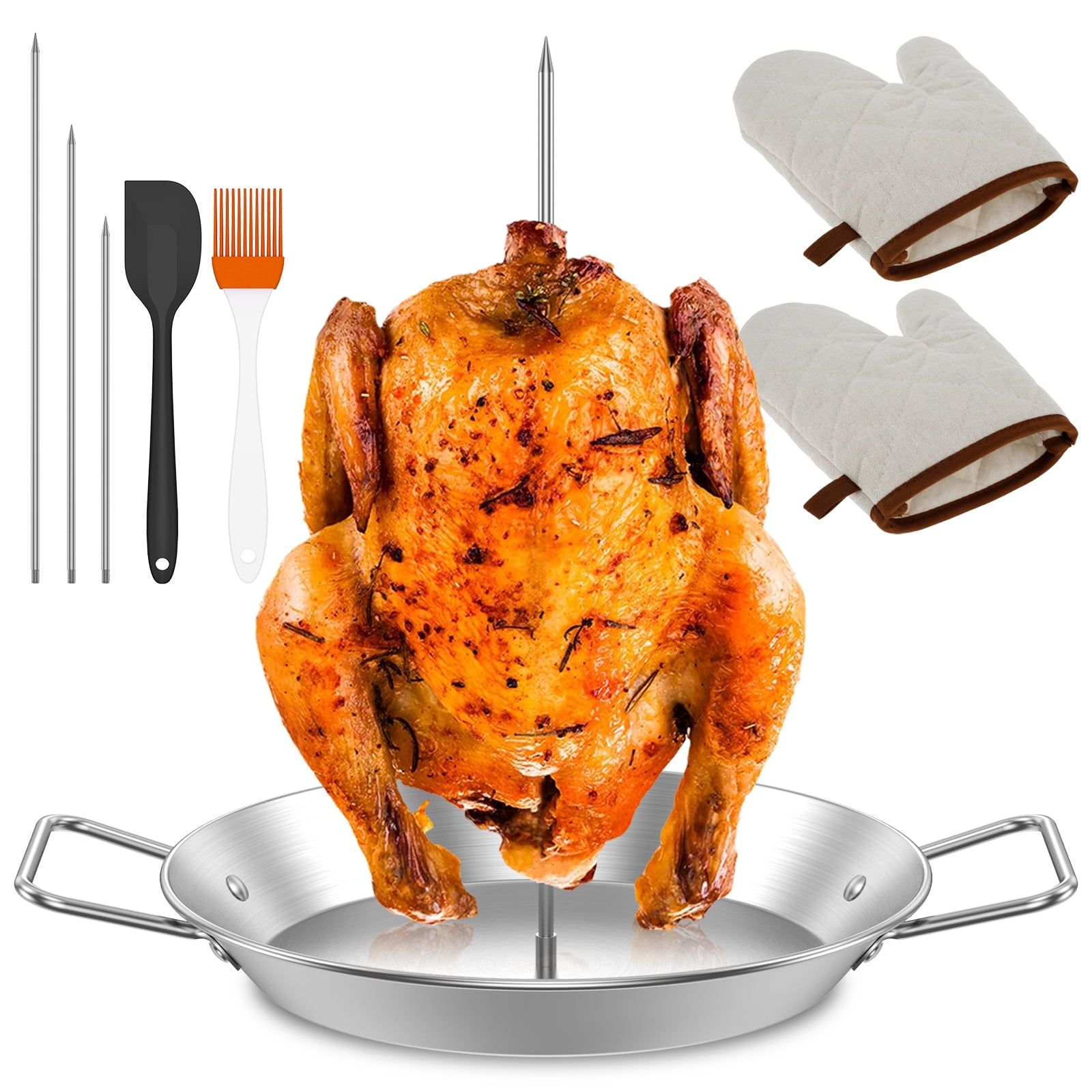 AEVXKHI BBQ Vertical Skewer, Stainless Steel Vertical Barbecue Stand ...