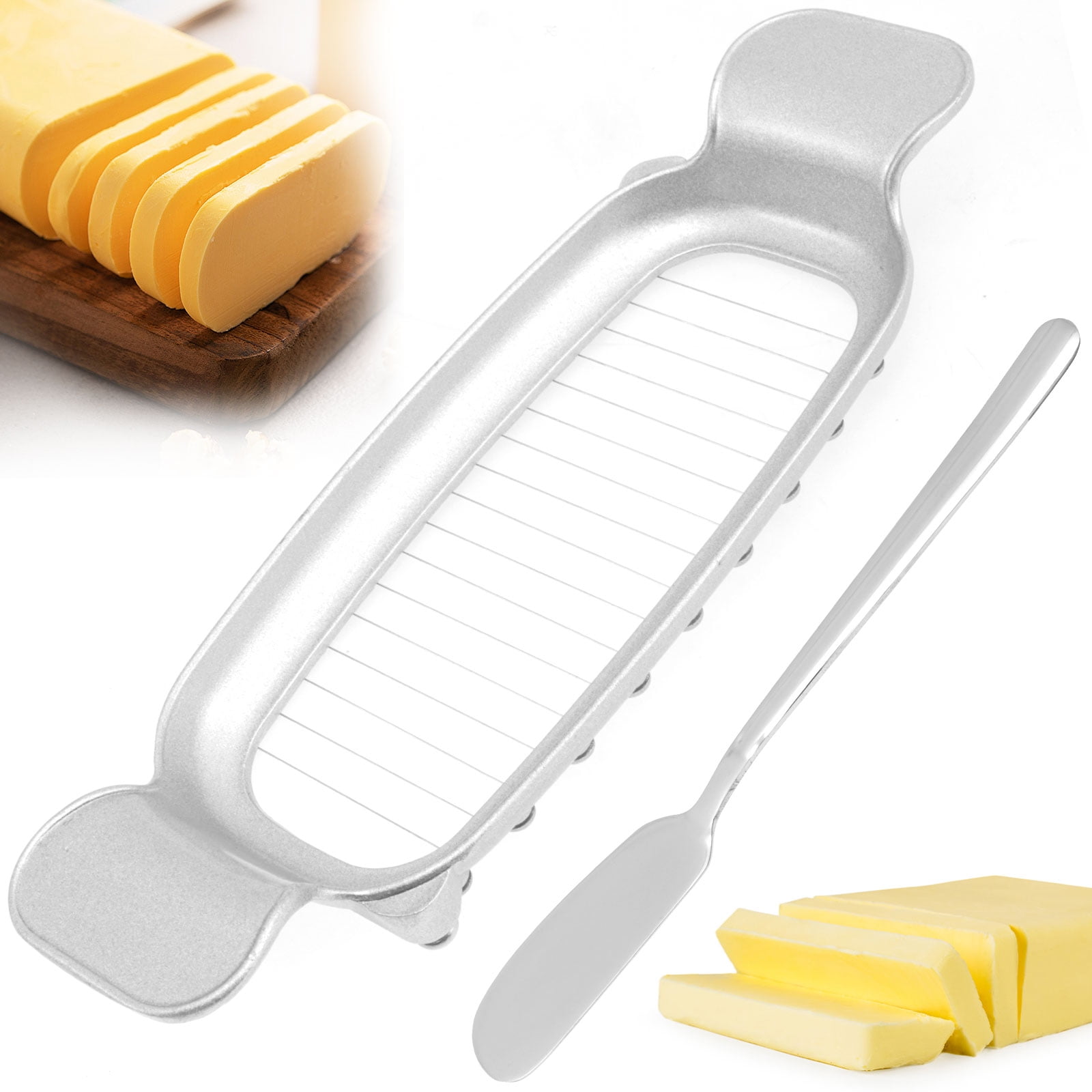 AEVXKHI Butter Slicer Cutter, Stainless Steel Cheese Slicer, Nonstick ...