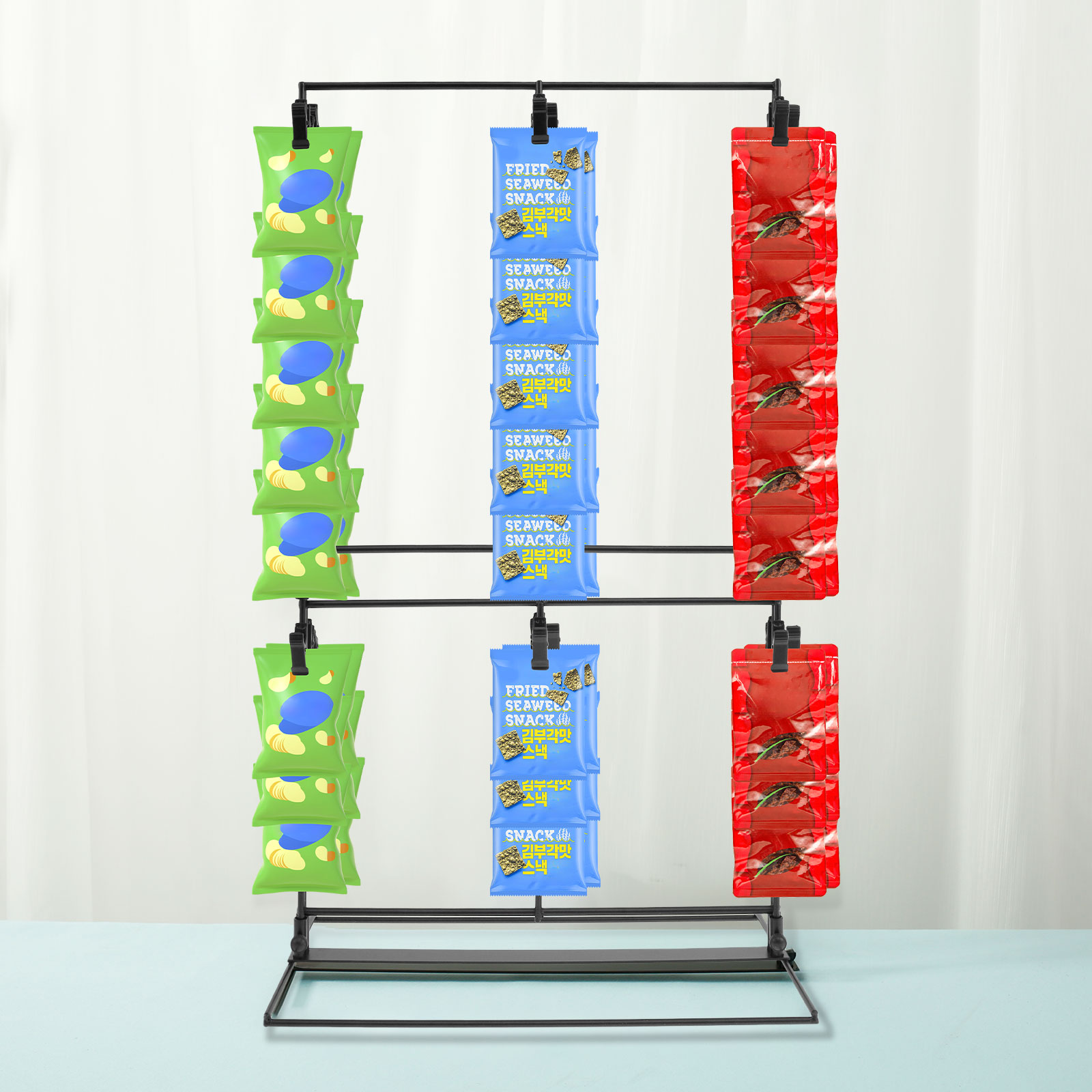 AEVXKHI Chip Rack Display Stand, Sturdy Iron Chip Display Rack with ...