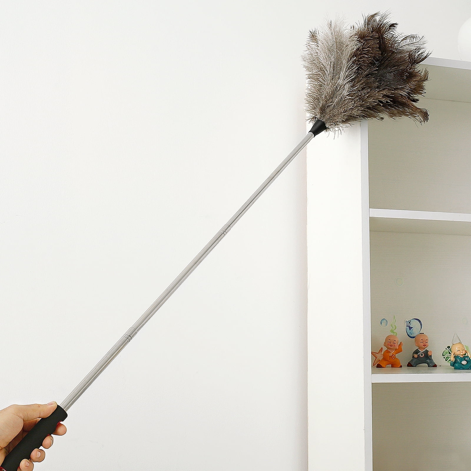 Txkrhwa Extendable Feather Duster with Long Handle, Efficient Feather Duster Cleaner, Fluffy ...