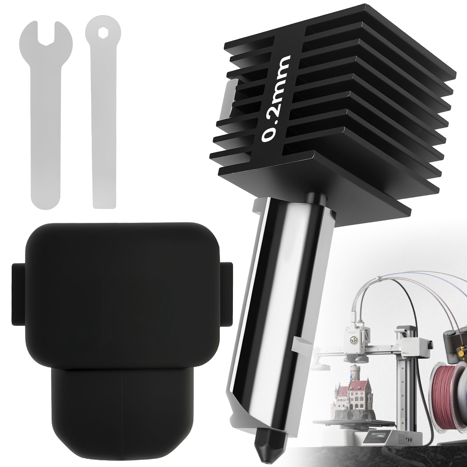 AEVXKHI Extruder Hotend Kit with Silicone Cover Wrench, Mini Extrusion ...