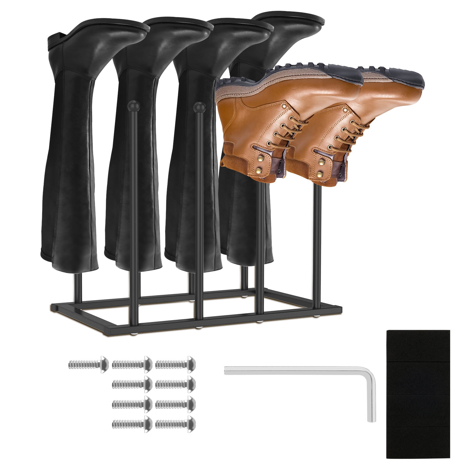 AEVXKHI Floor Standing Boot Shoe Rack, Stainless Steel Boot Rack ...