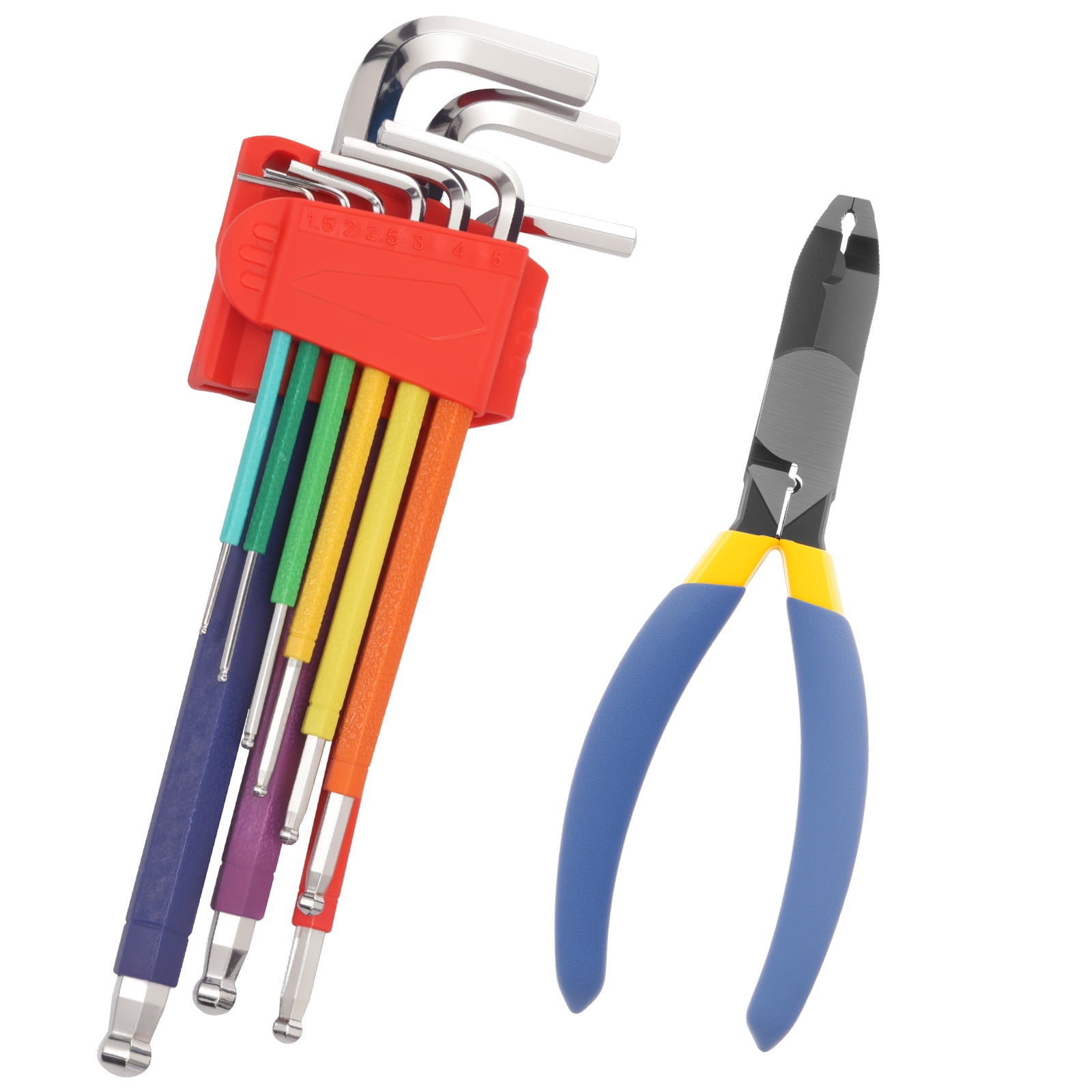 AEVXKHI Hex Key Set with Multi Functional Stripped Screw Pliers, 1.5-10 ...
