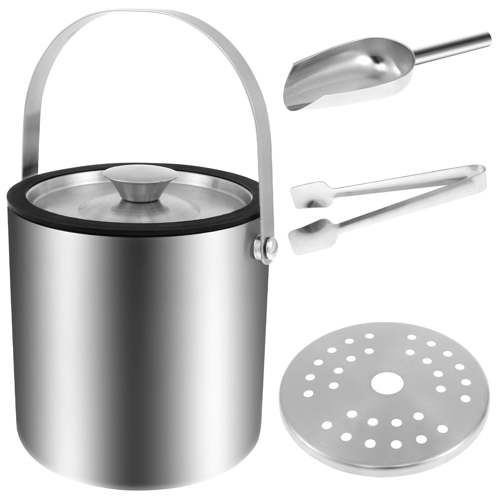 AEVXKHI Ice Bucket with Handle, Double Wall Insulated Ice Bucket, 2L ...