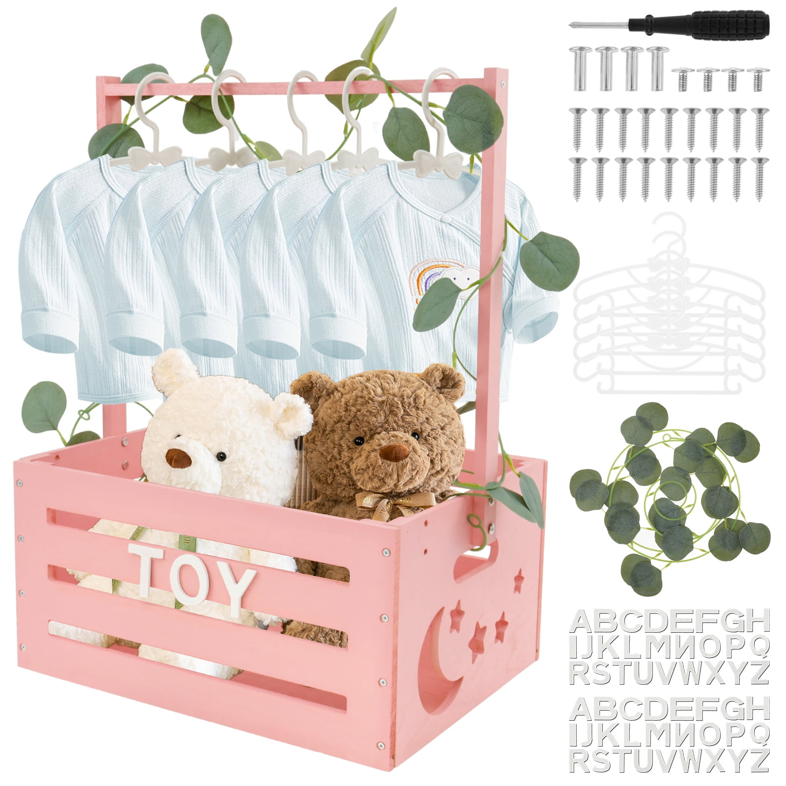 AEVXKHI Large Capacity Versatile Baby Storage Crate Hamper, Wood Baby ...