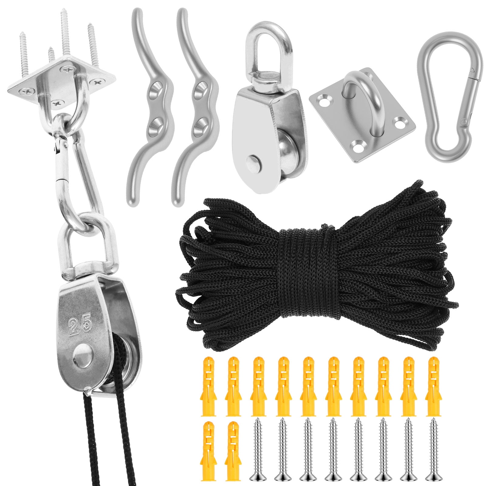 AEVXKHI M25 Stainless Steel Pulley System Kit, Heavy Duty Pulley Wheel ...