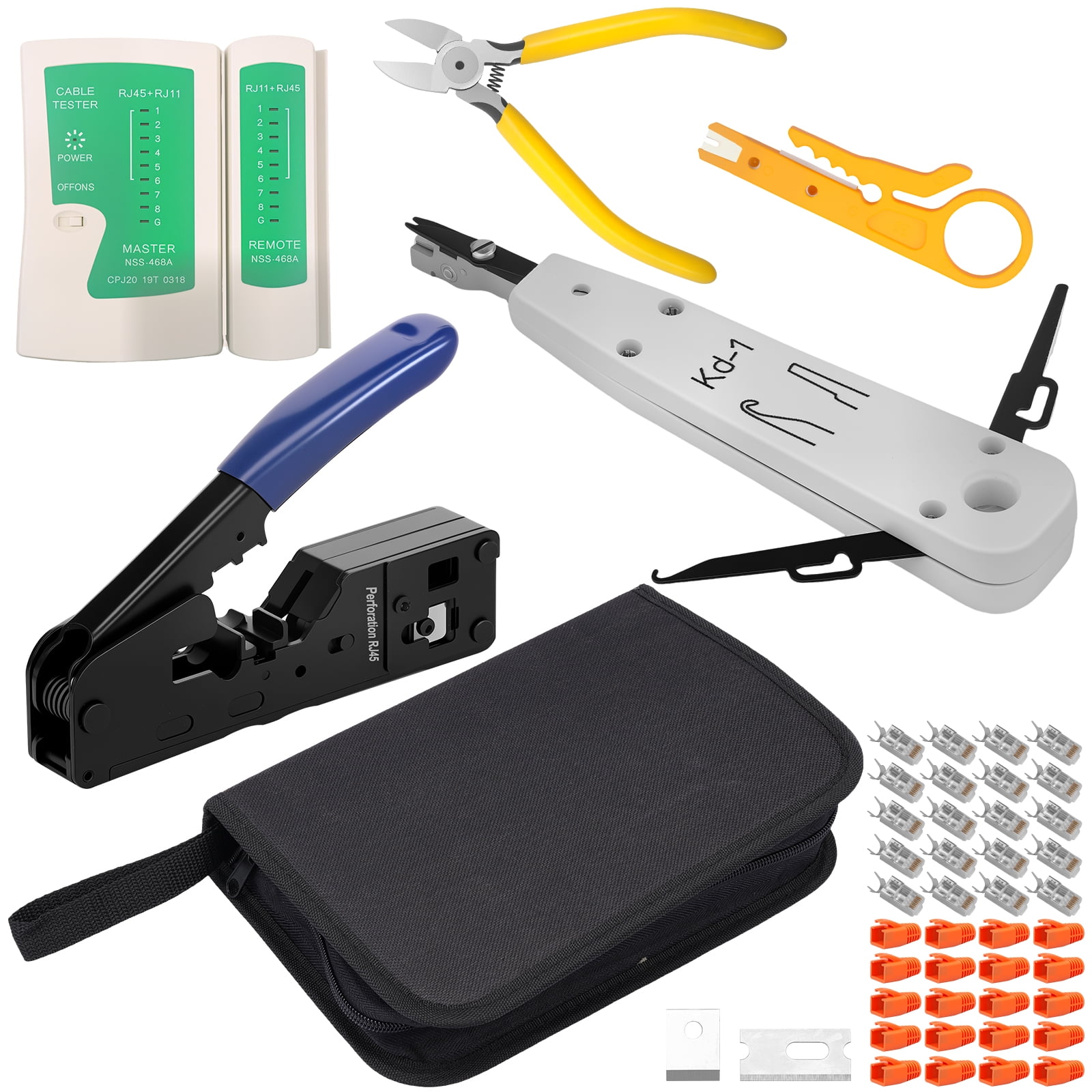 AEVXKHI Network Tool Kit, Ethernet Cable Crimper Kit, RJ45 Crimping ...