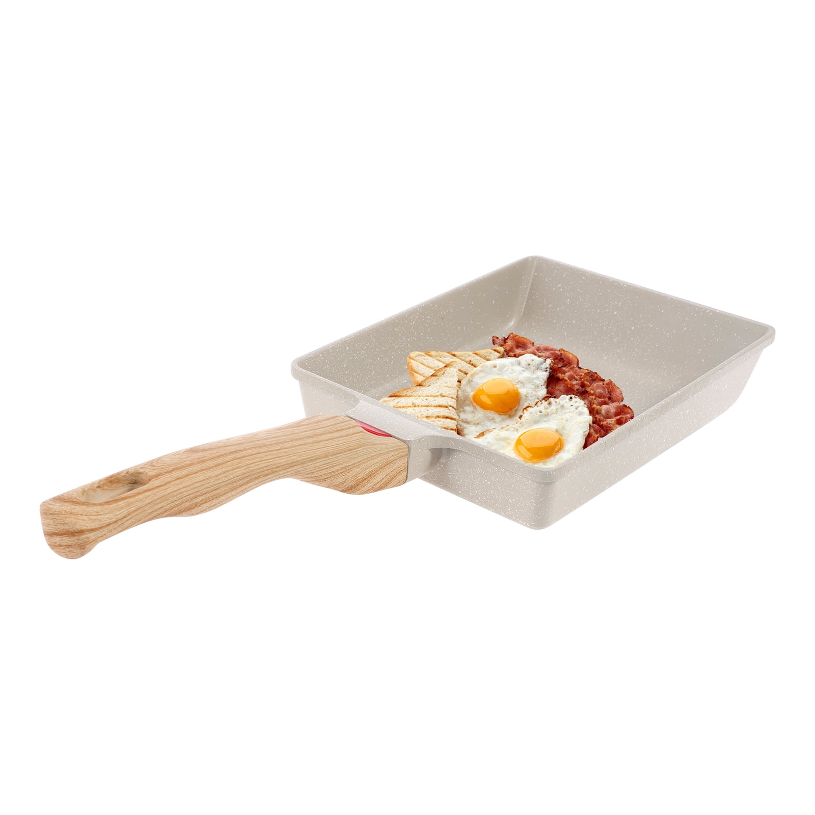 AEVXKHI Nonstick Omelette Pan with Wood Handle, Egg Roll Pan, Uniform ...
