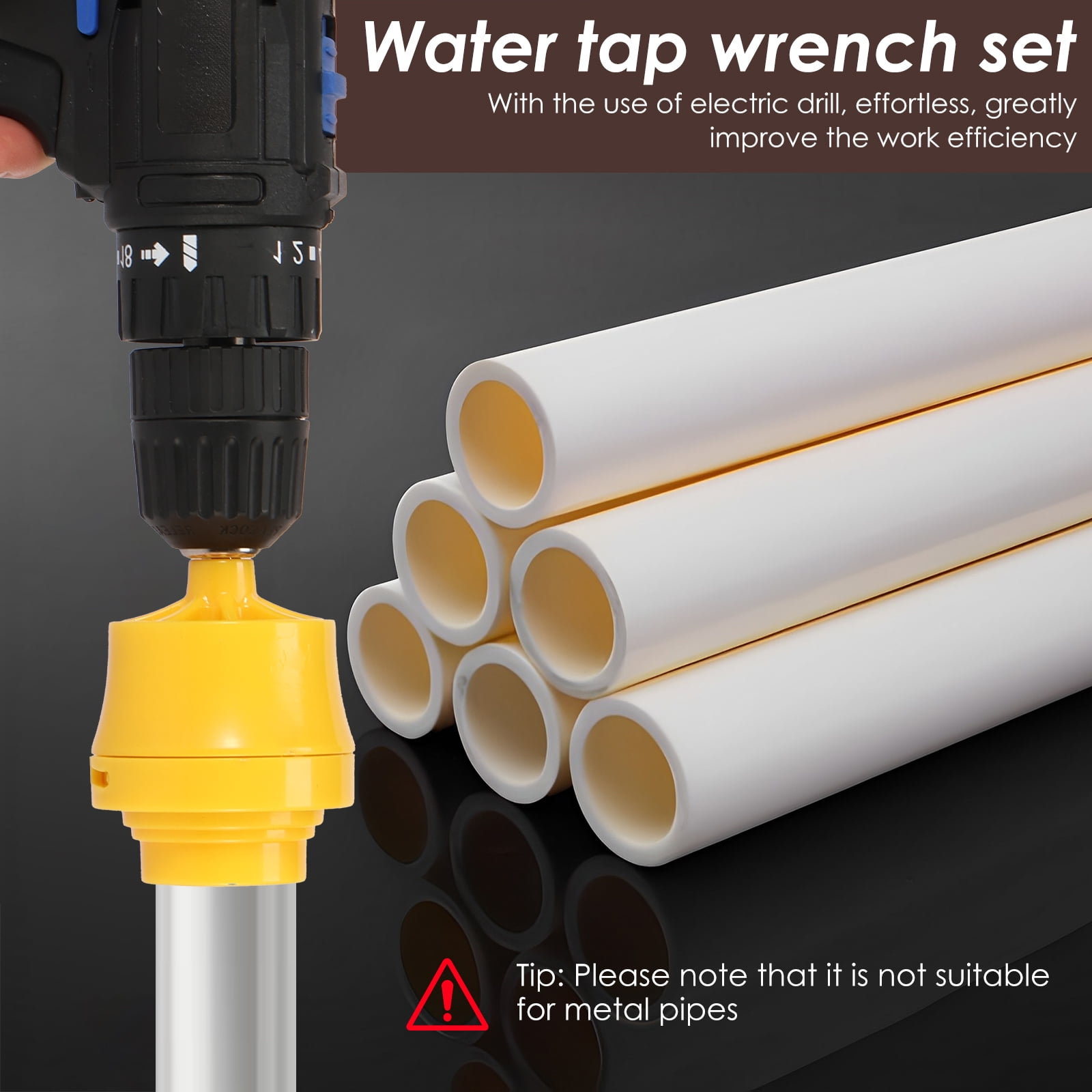 AEVXKHI PVC Thread Maker Tool Kit with Lifting Stepped Drill Bit, Pipe ...