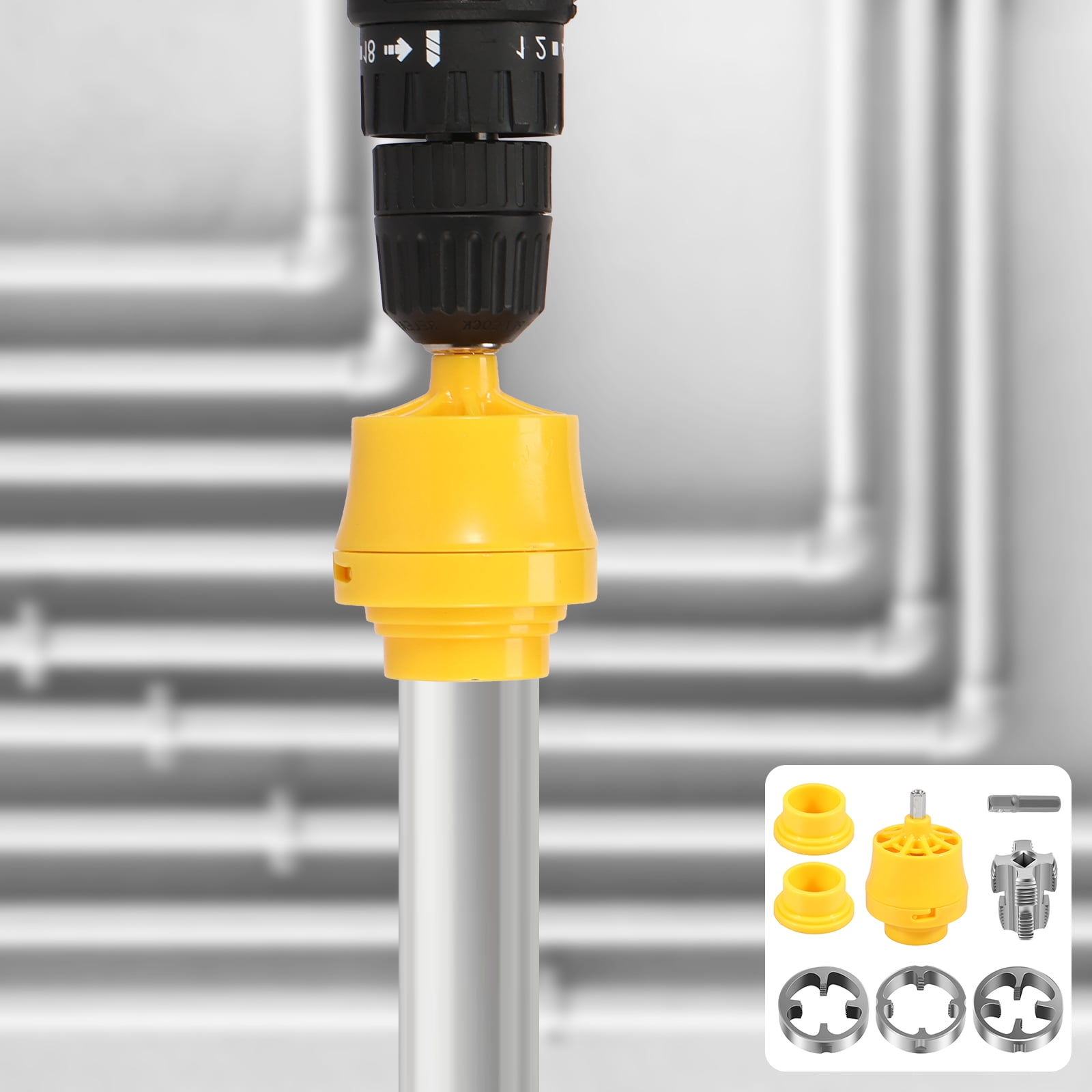 AEVXKHI PVC Thread Maker Tool, Sturdy Electric Drill PVC Pipe Threader ...