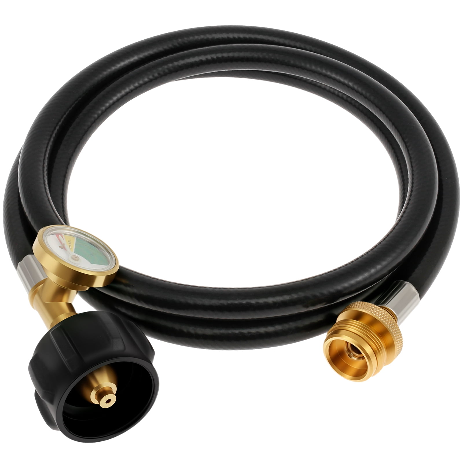 AEVXKHI Propane Adapter Hose with Gauge, 5FT Easy Install 1lb to 20lb ...