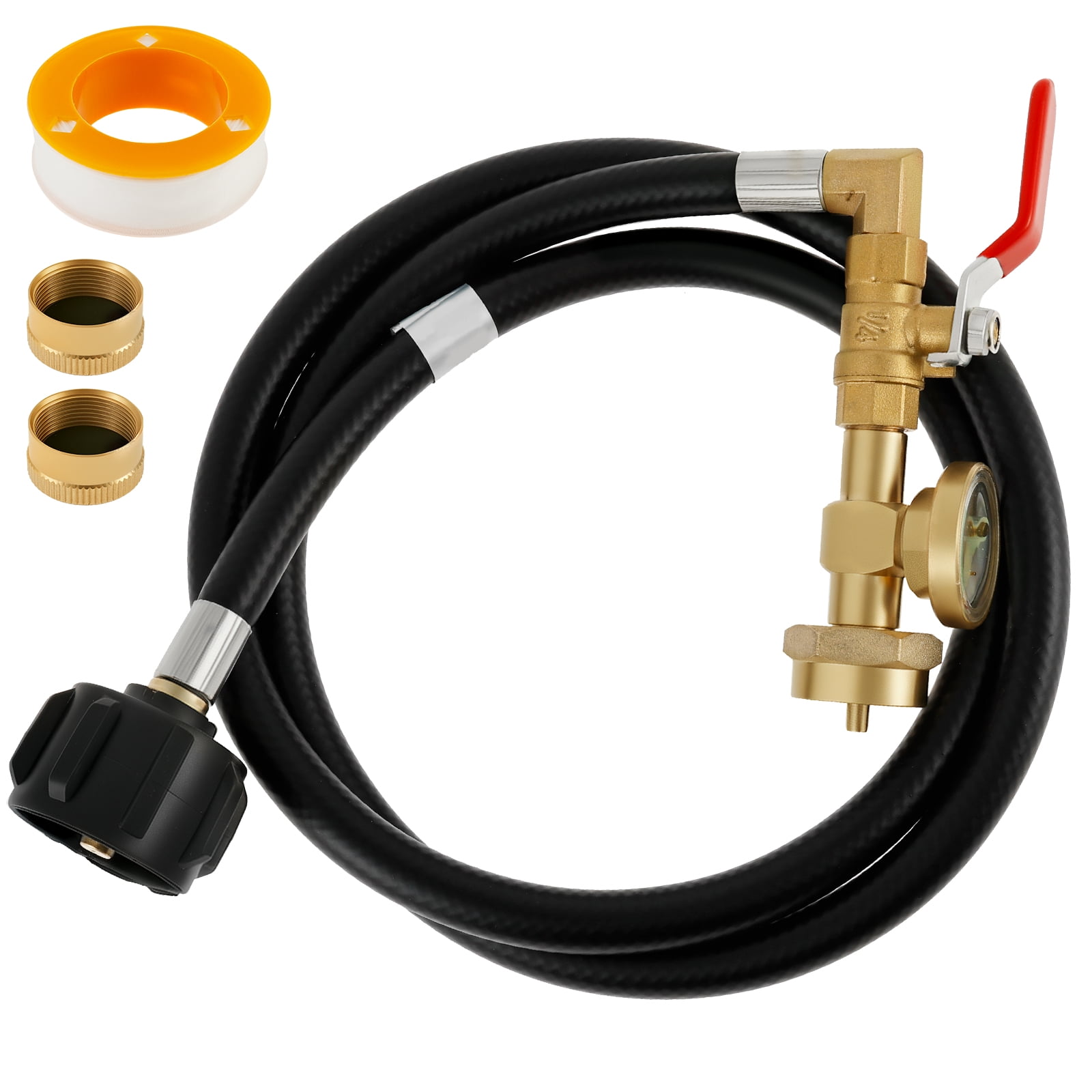 AEVXKHI Propane Tank Adapter, Solid Brass Propane Refill Adapter, 4FT Propane Refill Adapter ...