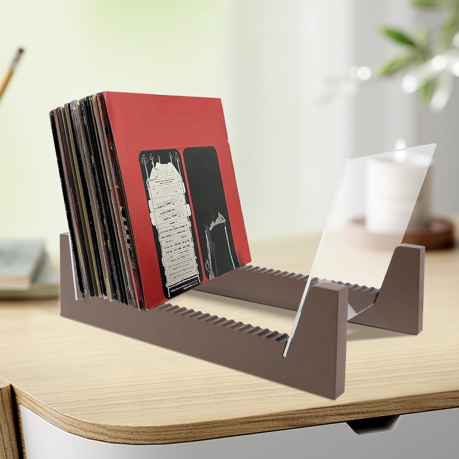 AEVXKHI Record Storage Holder, Sturdy Wood Record Racks, Detachable ...