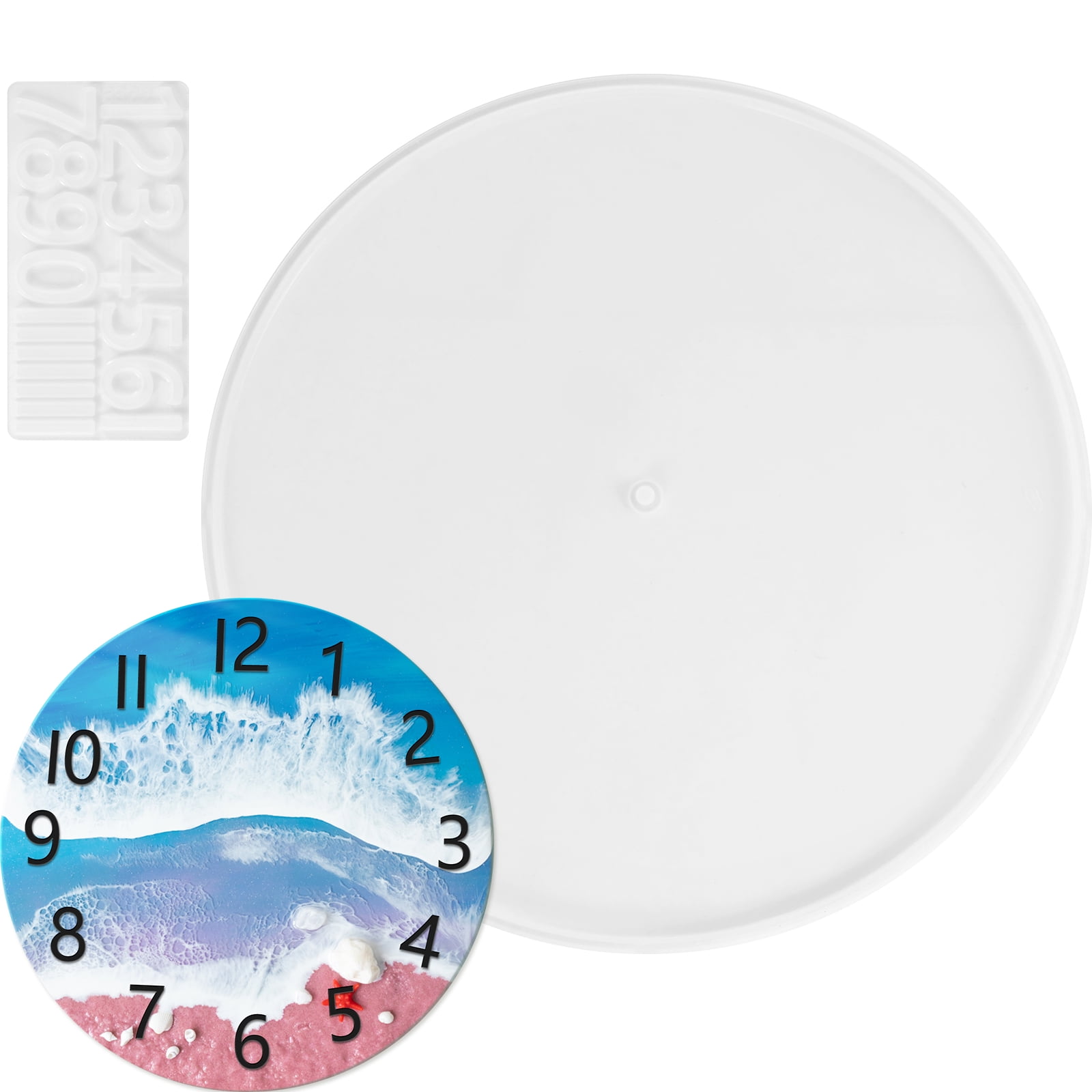 AEVXKHI Resin Clock Mold with Arabic/Roman Numeral Mold 14.6inch ...