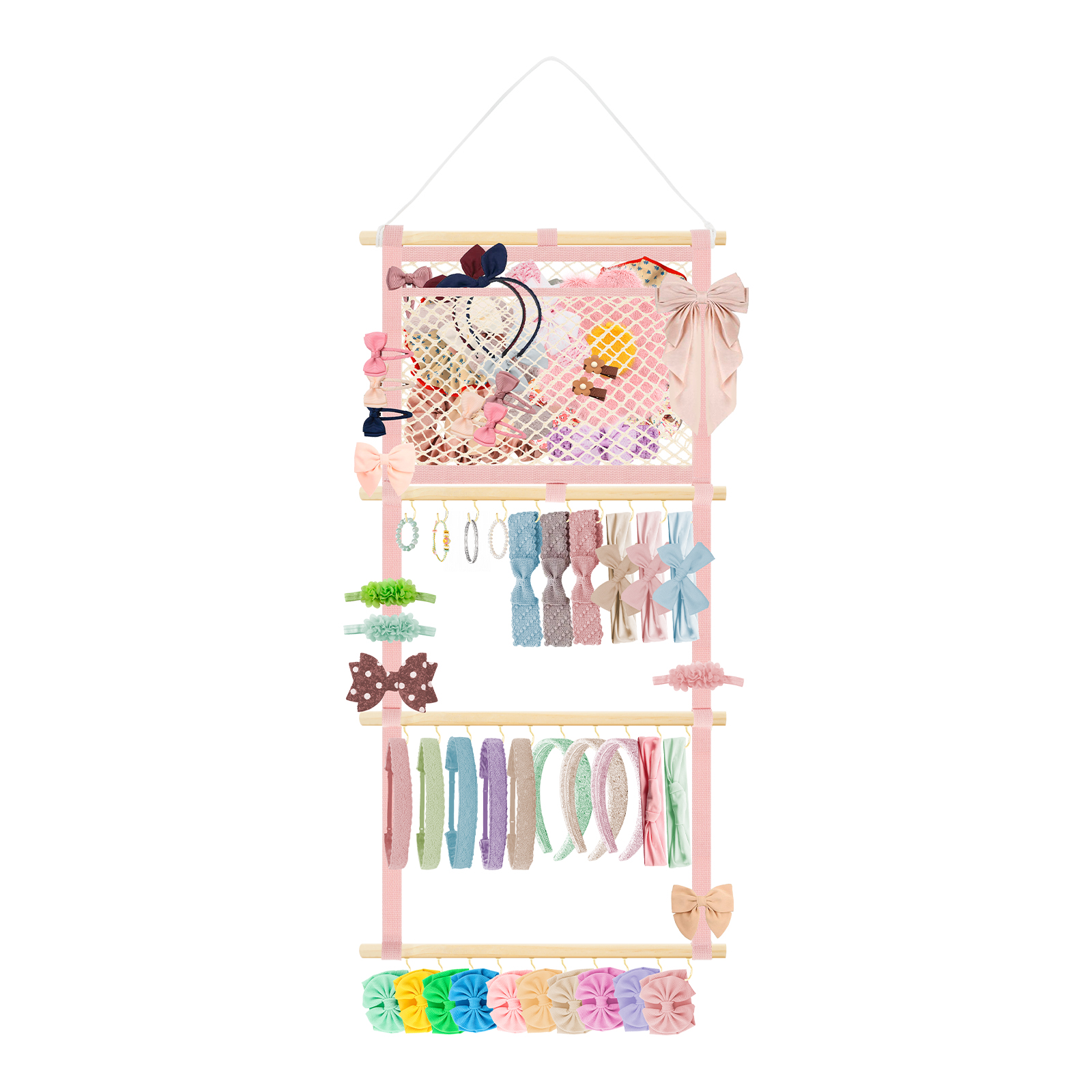 AEVXKHI Robust Headband Holder with 30 Hooks, Wall Mounted Headband ...