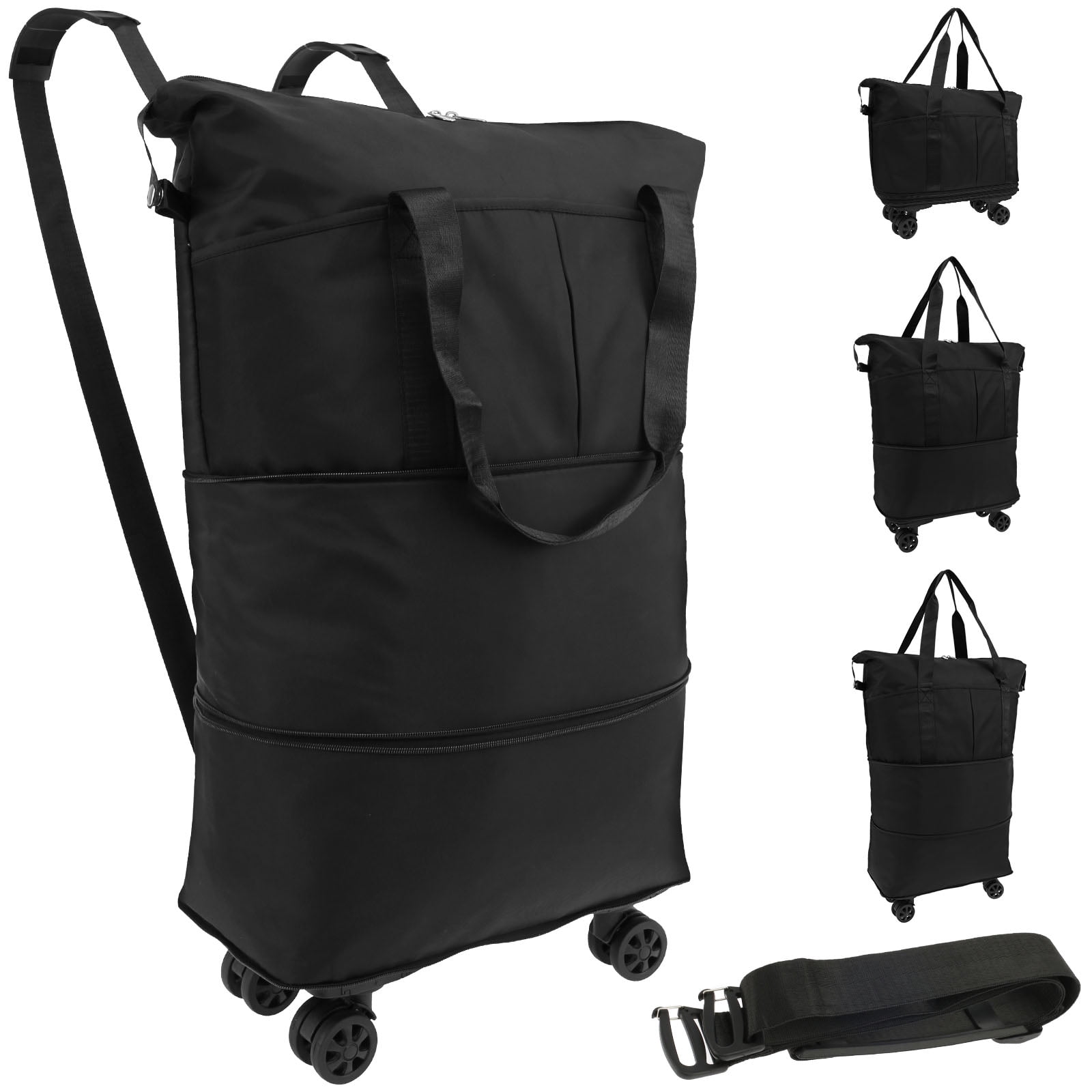AEVXKHI Rolling Luggage Bag, Expandable Foldable Duffle Bag with Wheels ...