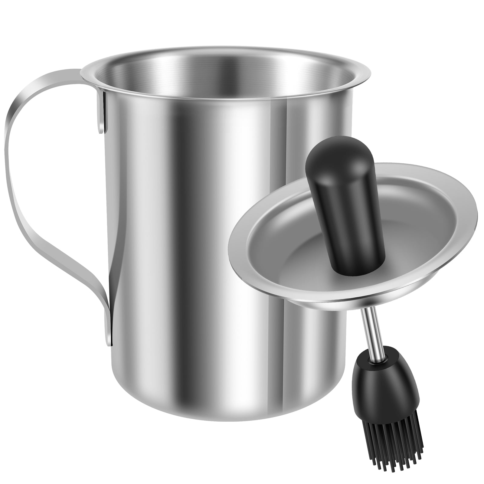 AEVXKHI Sauce Basting Pot with Brush, 500ml Stainless Steel Basting Pot ...