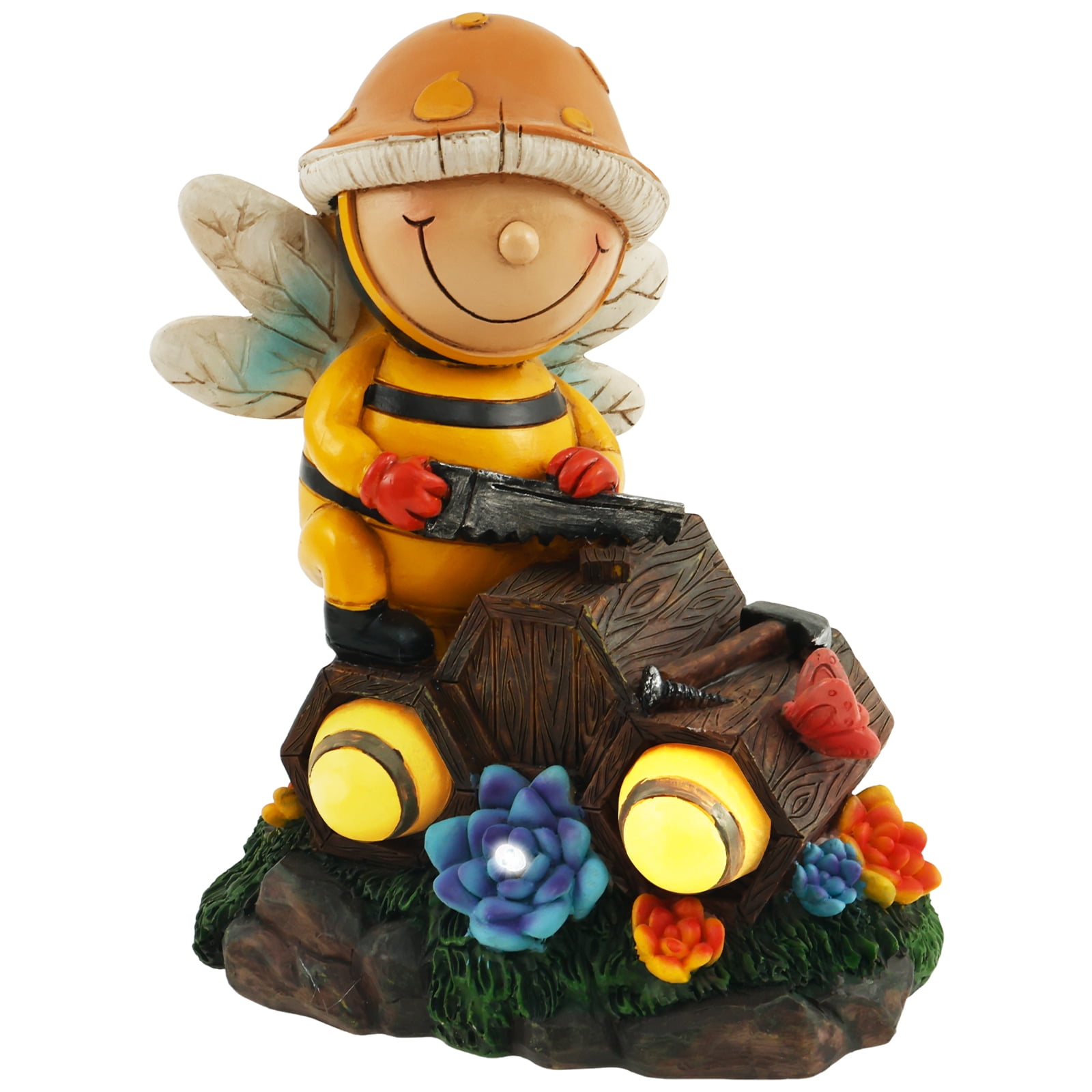 AEVXKHI Self Charging Garden Solar Statue Lights, Drainable Solar ...