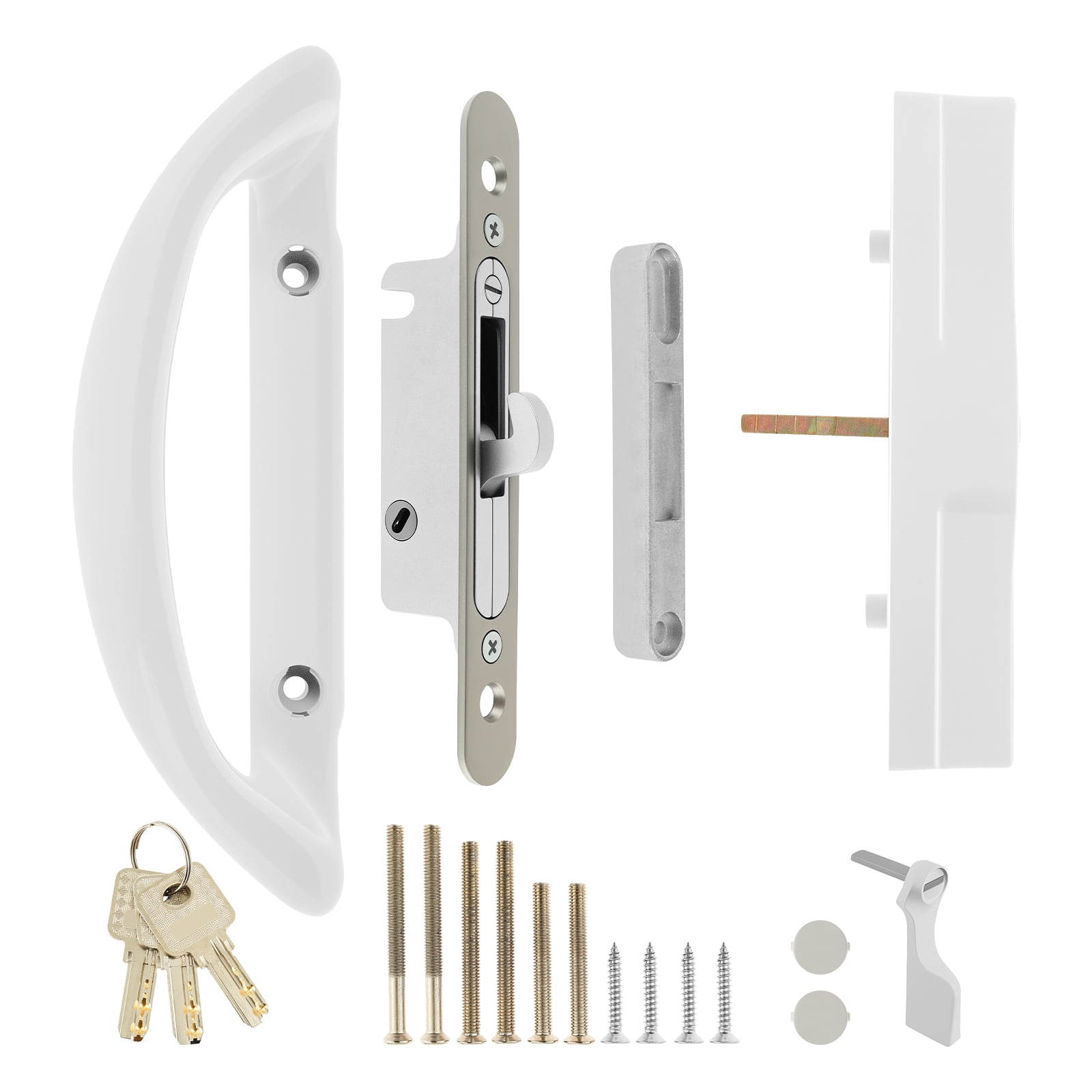 AEVXKHI Sliding Patio Door Handle Set with Key Cylinder Mortise Style ...