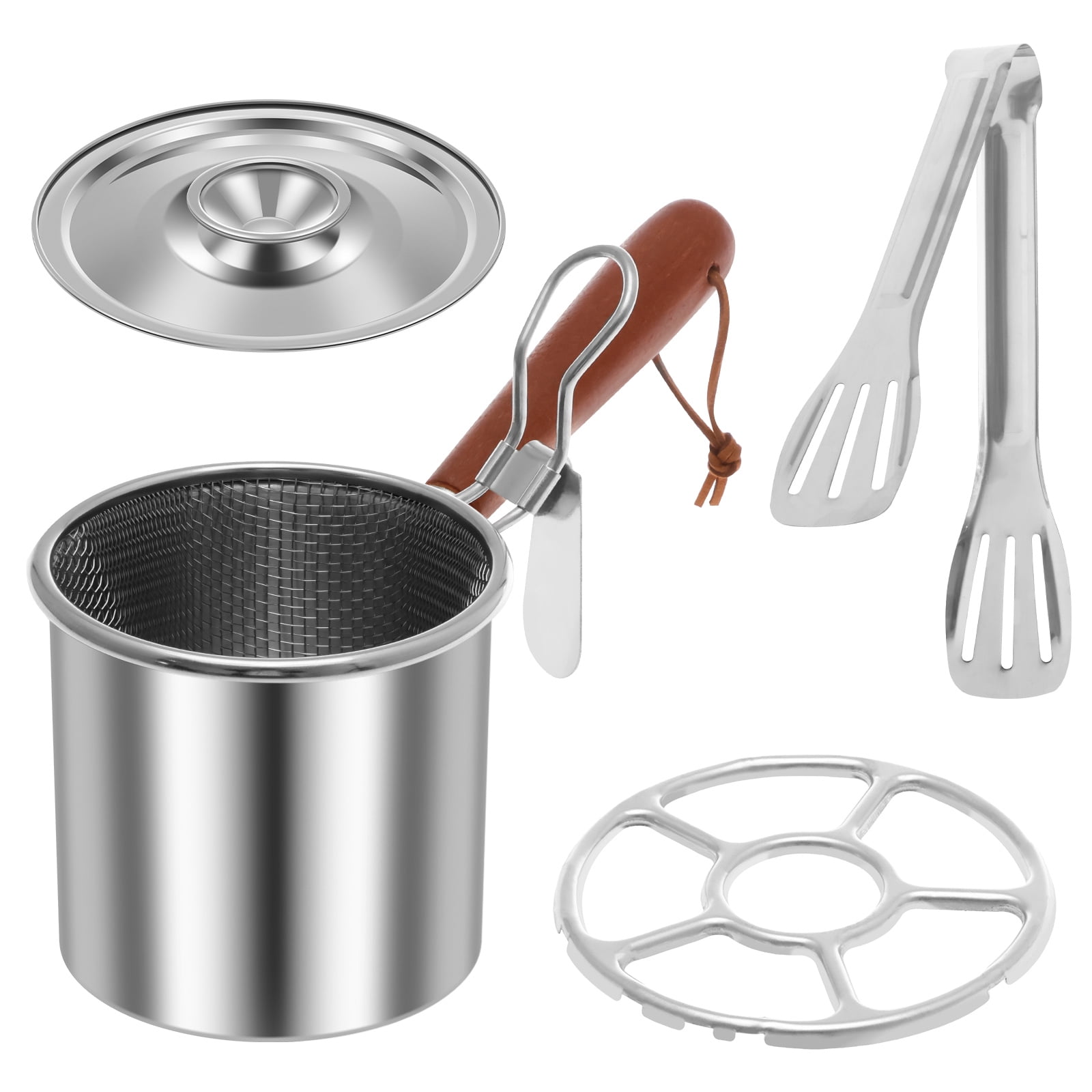 AEVXKHI Small Deep Fryer Pot with Basket, Fast Heating Stainless Steel ...