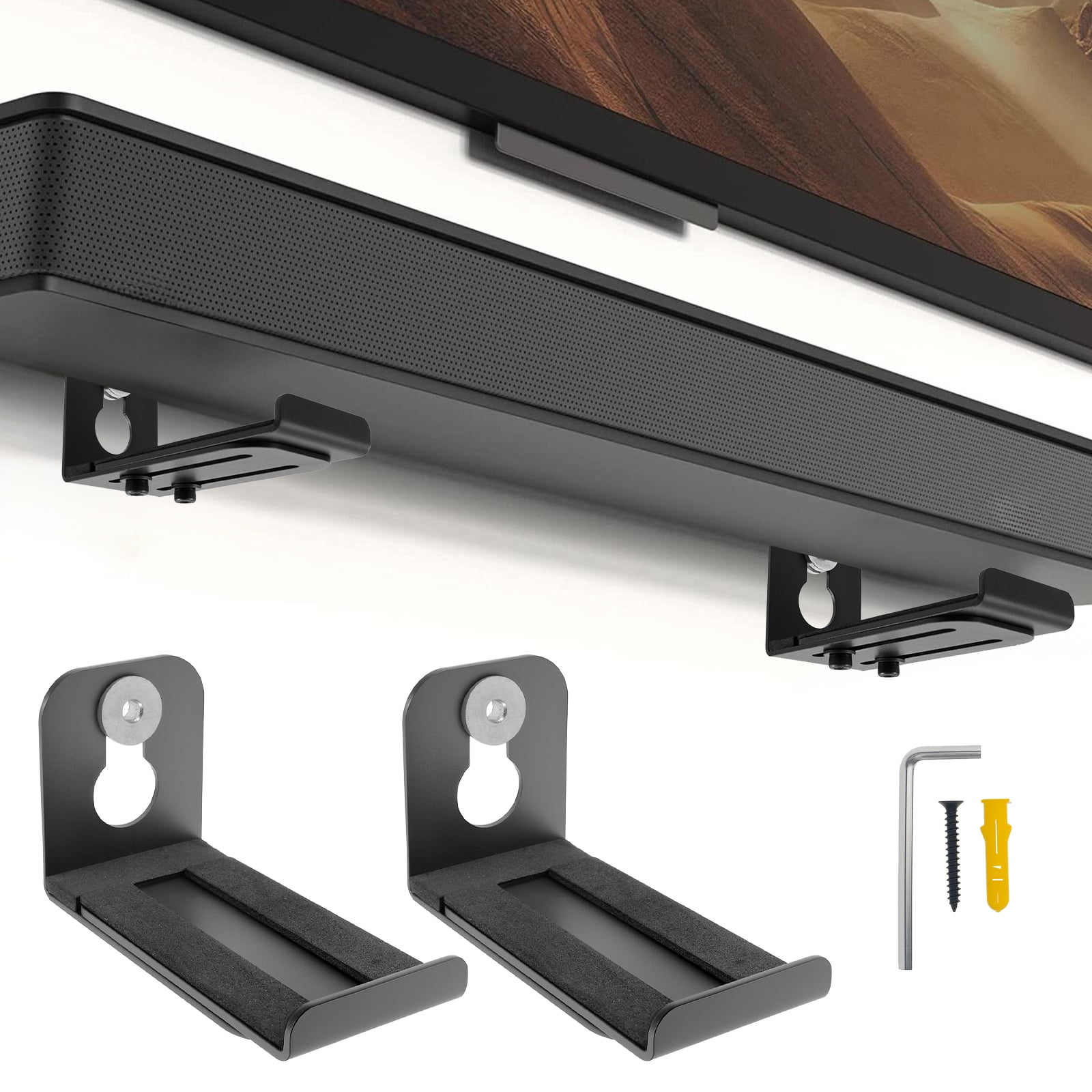 AEVXKHI Sound Bar Mounts, Under TV Wall Mount Soundbar Bracket Nonslip ...