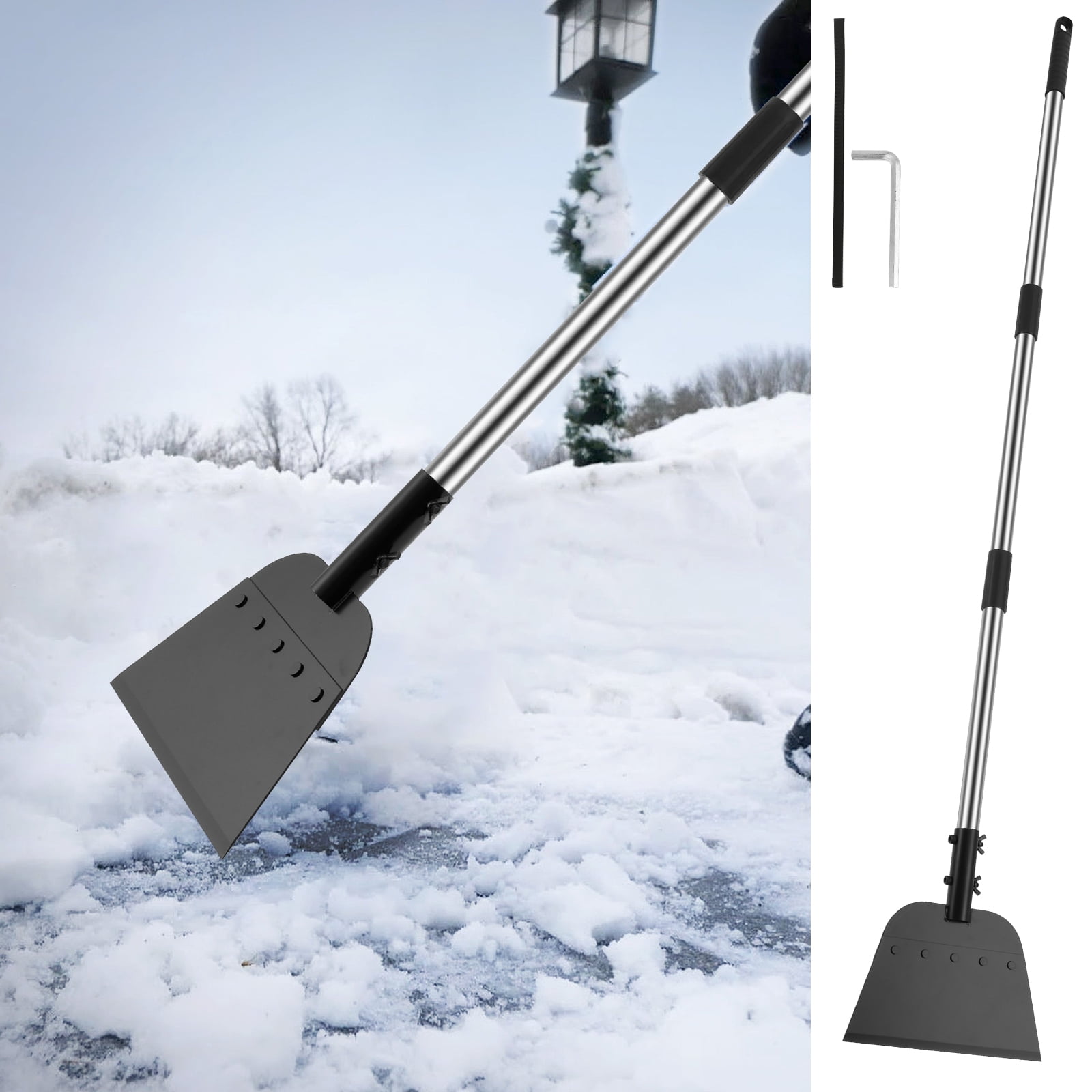 AEVXKHI Stainless Steel Garden Cleaning Scraper, Adjustable Length Ice ...