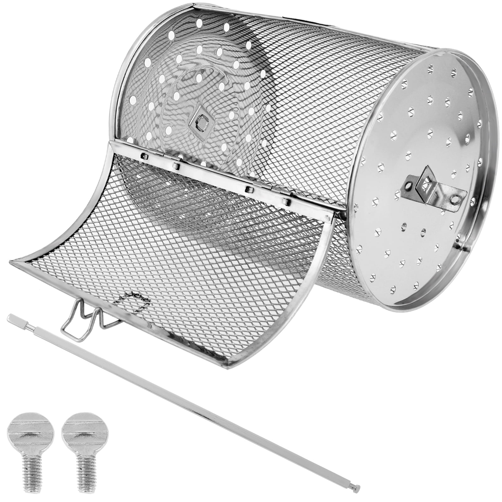 AEVXKHI Stainless Steel Rotating Grill Basket for Vegetable Fries Fish ...