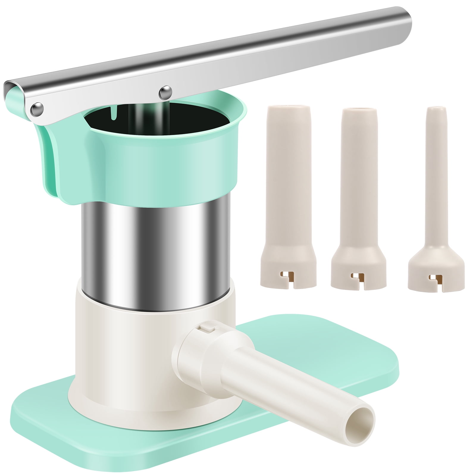 AEVXKHI Stainless Steel Sausage Stuffer Making Tool with 4 Stuffing ...