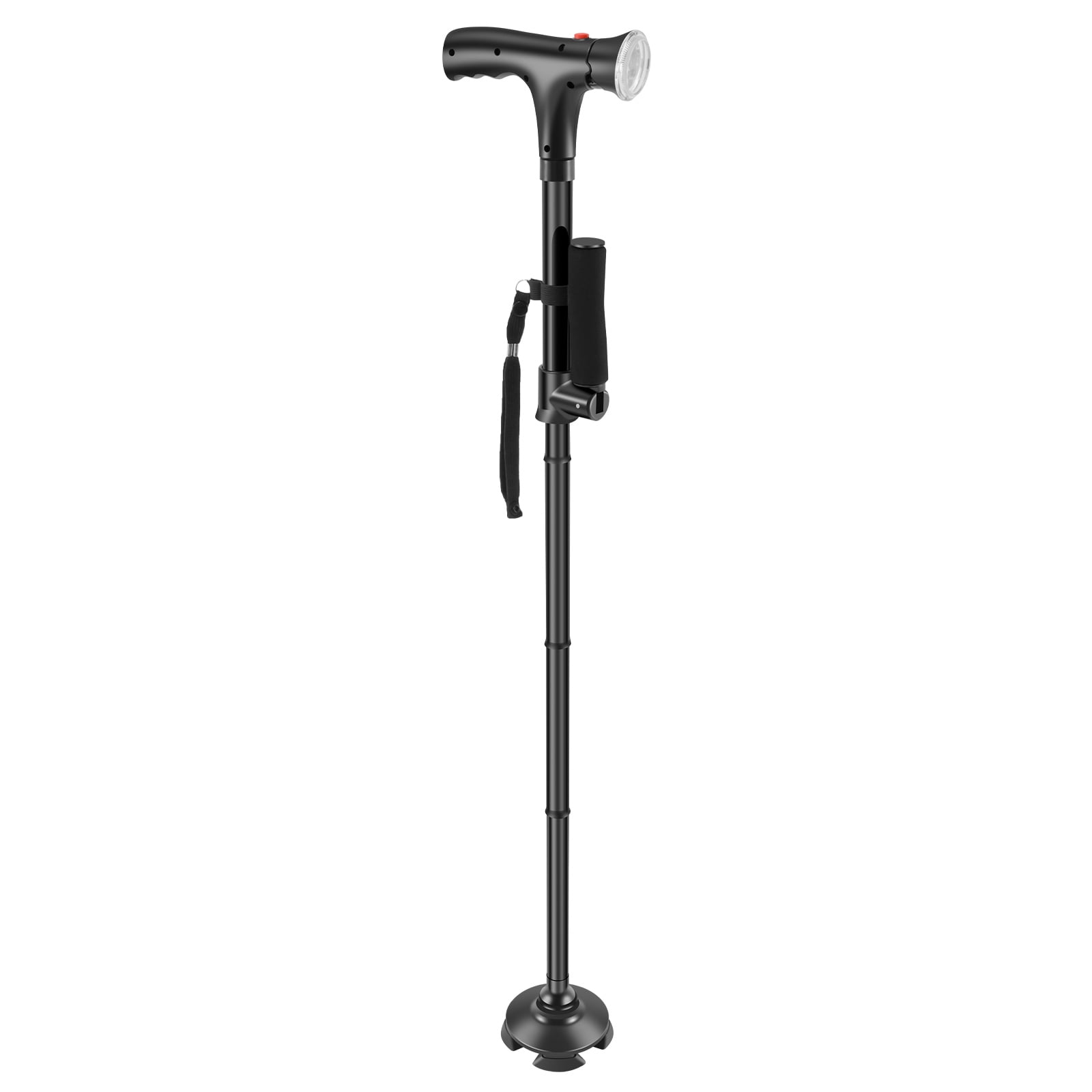 AEVXKHI Walking Stick with LED Light and SOS Alarm Folding Walking Cane ...