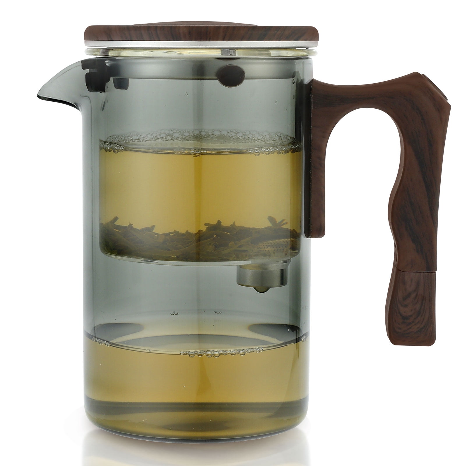 AEVXKHI Water Separation Glass Teapot, Safe Press Control Teapot, Glass ...
