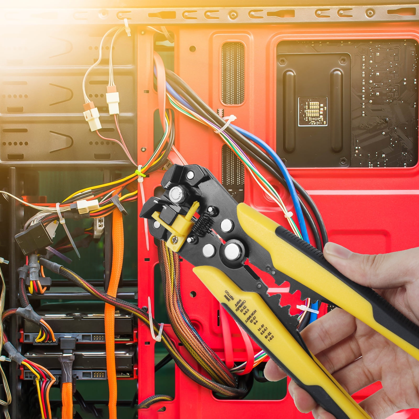 AEVXKHI Wire Stripper Plier, 24-10AWG Adjustable Cable Stripping Cutter ...