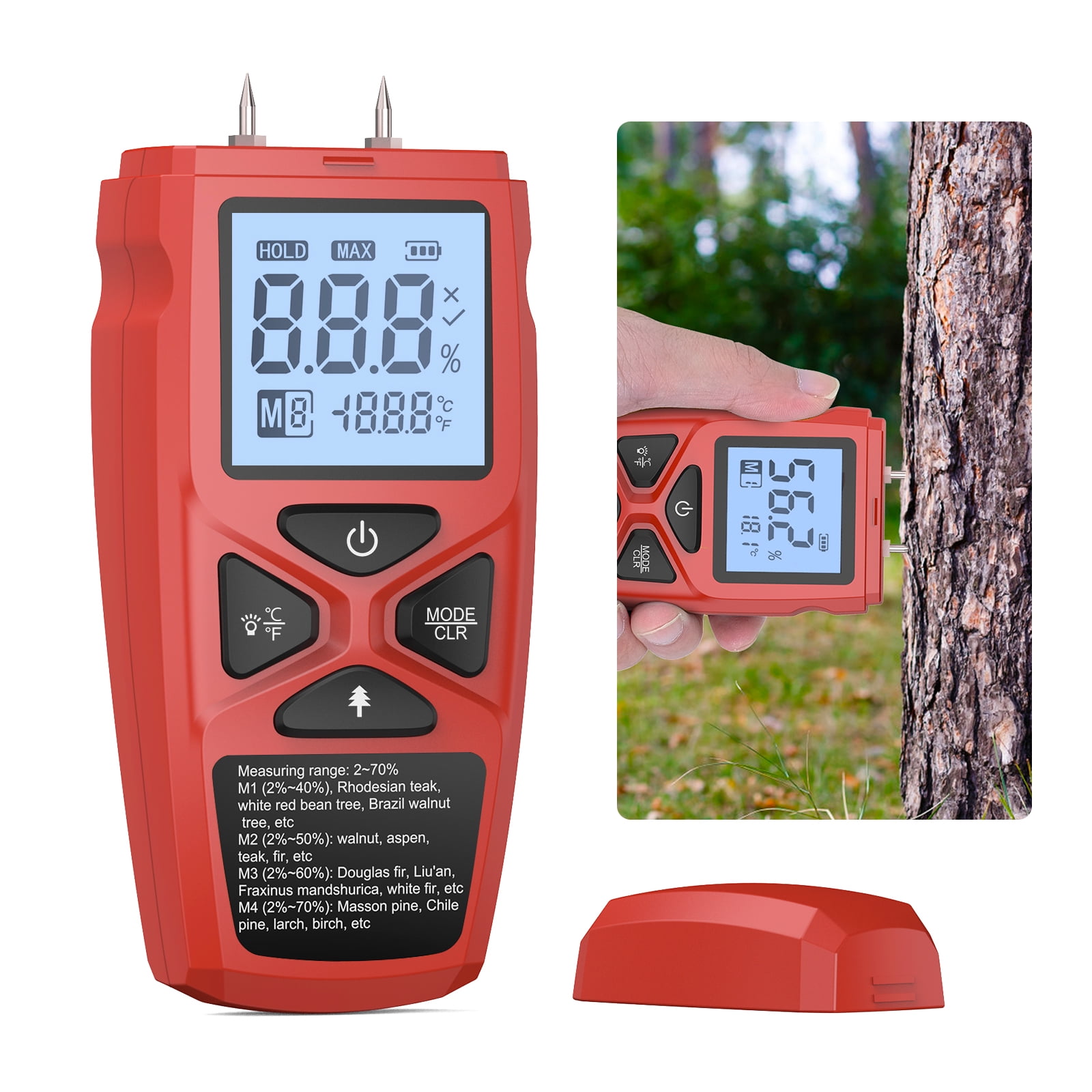 AEVXKHI Wood Moisture Meter, Digital Firewood Moisture Meter, Lumber ...