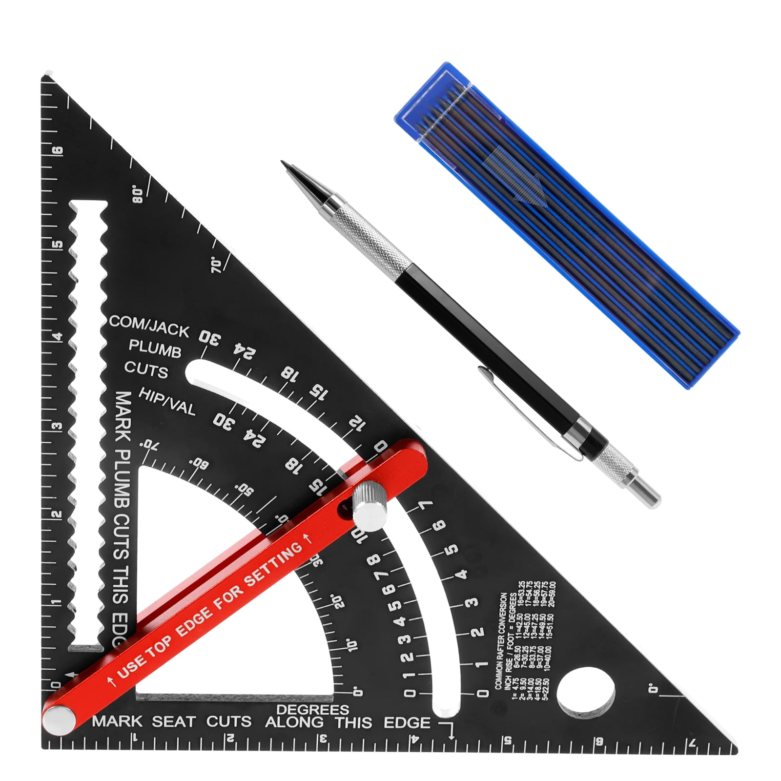 AEVXKHI Woodworking Triangle Ruler, 7 Inch Aluminum Alloy Carpenter ...