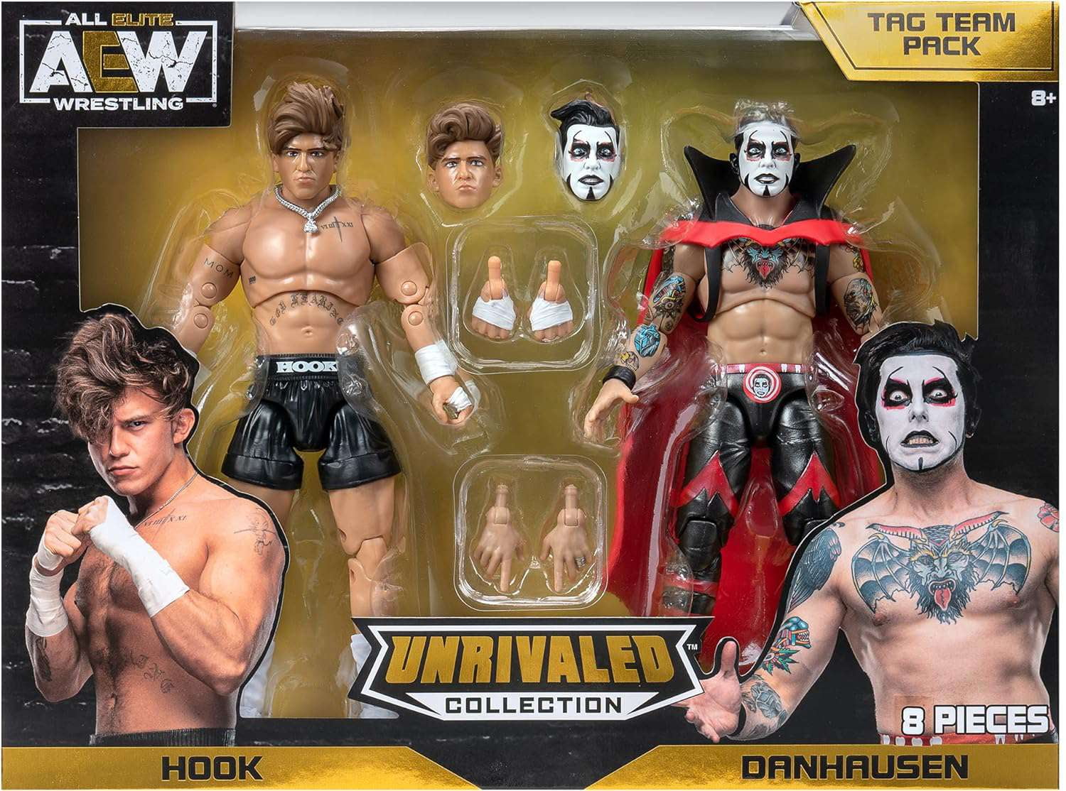 AEW All Elite Wrestling Unrivaled Collection Hook & Danhausen Action ...