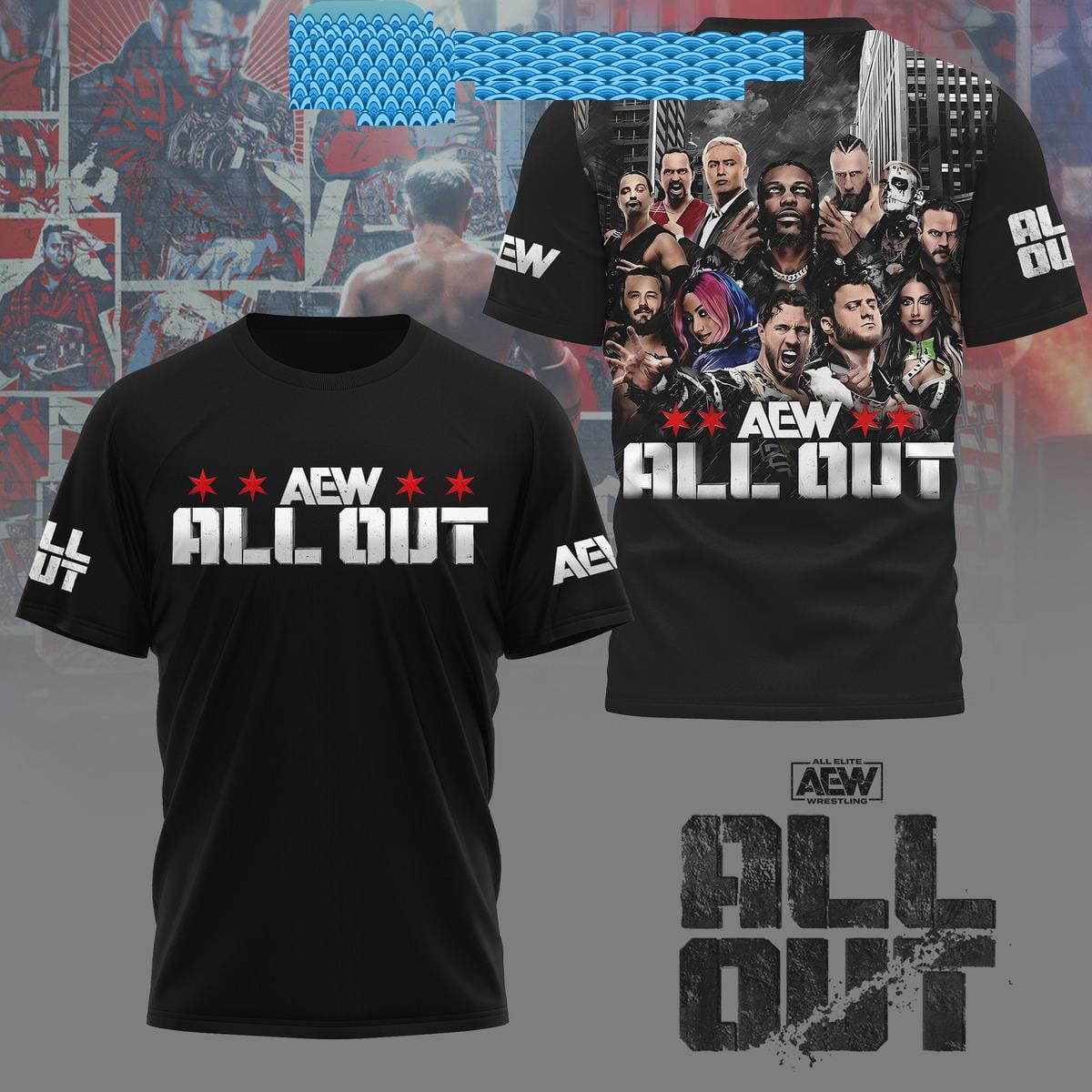 AEW All Out All Elite Wrestling United Center Chicago 2024 Hoodie T ...