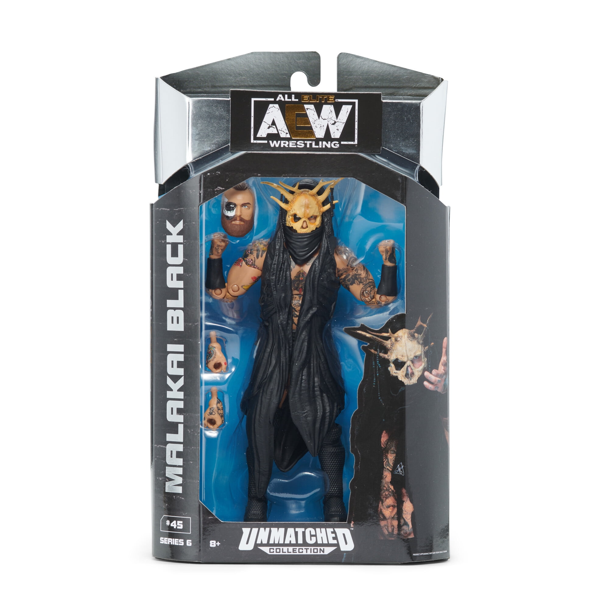 AEW Unmatched - 6 inch Malakai Black Figure with Alternate Fist Hands and a Headdress - Walmart.com