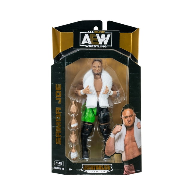 AEW Unrivaled Samoa Joe - 6 inch Figure with Soft Towel, Knee Pads, and ...