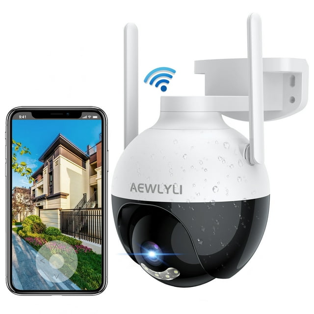AEWLYLI Security Camera Outdoor,2.5K Security Camera,360° View Wireless ...