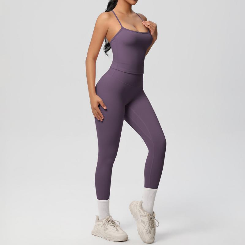 AEXTO 2 Piece Women's Tank Top and High Waist Pants Set, Removable ...