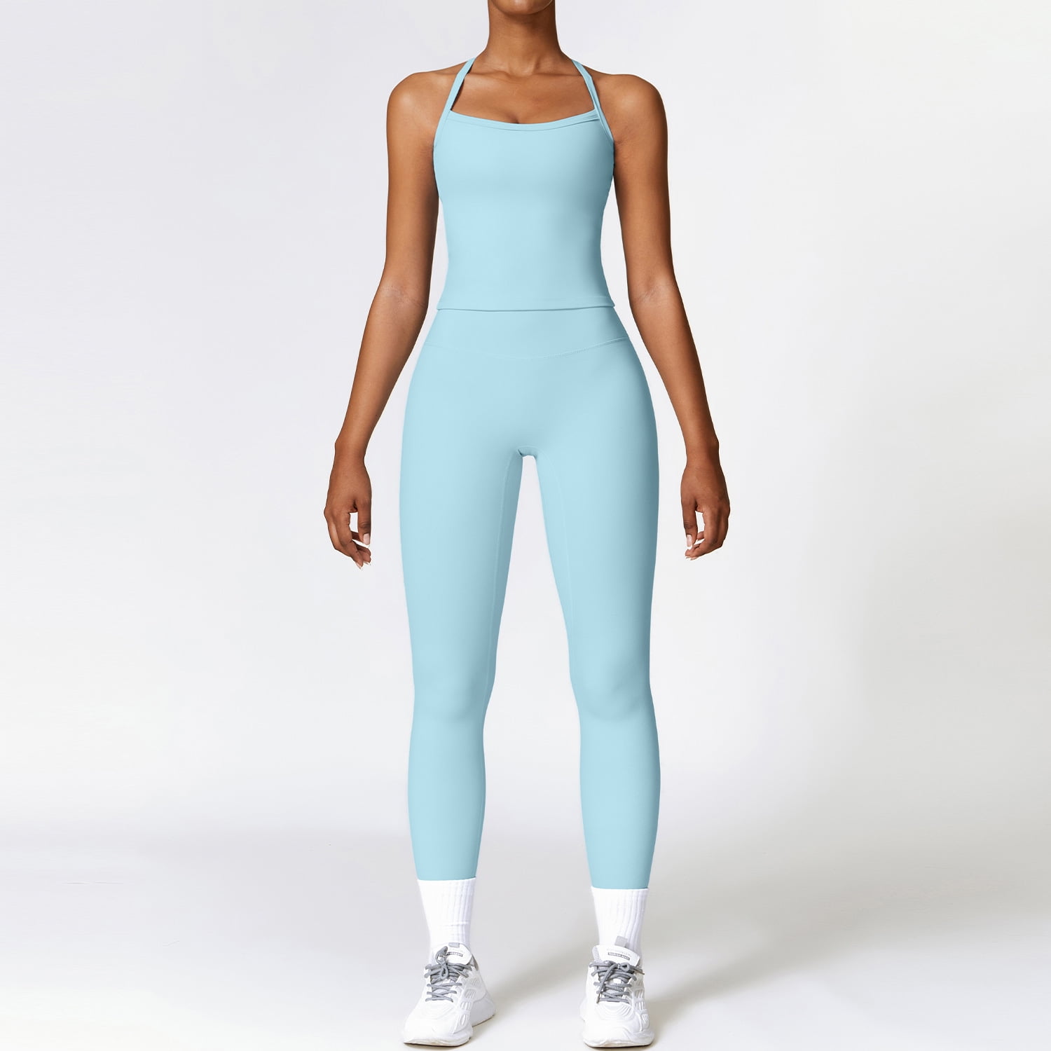 AEXTO 2 Piece Workout Sets Women Tank Top Matching High Waist Booty ...