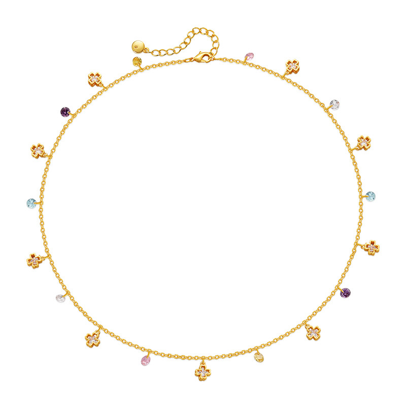 AEXTO Beaded Necklaces for Women 14K Gold Plated Dainty Colorful Green ...