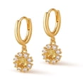 AEXTO Gold Mini Dangle Huggie Earrings for Women, Dainty 14K Gold ...