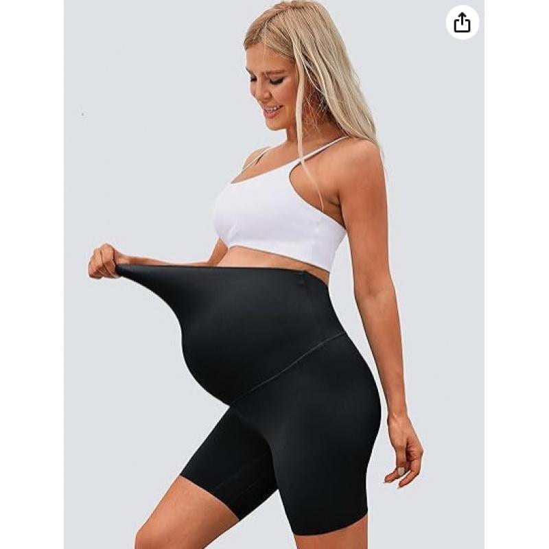 AEXTO Seamless High-Waisted Maternity Shorts for Women - No Sagging ...