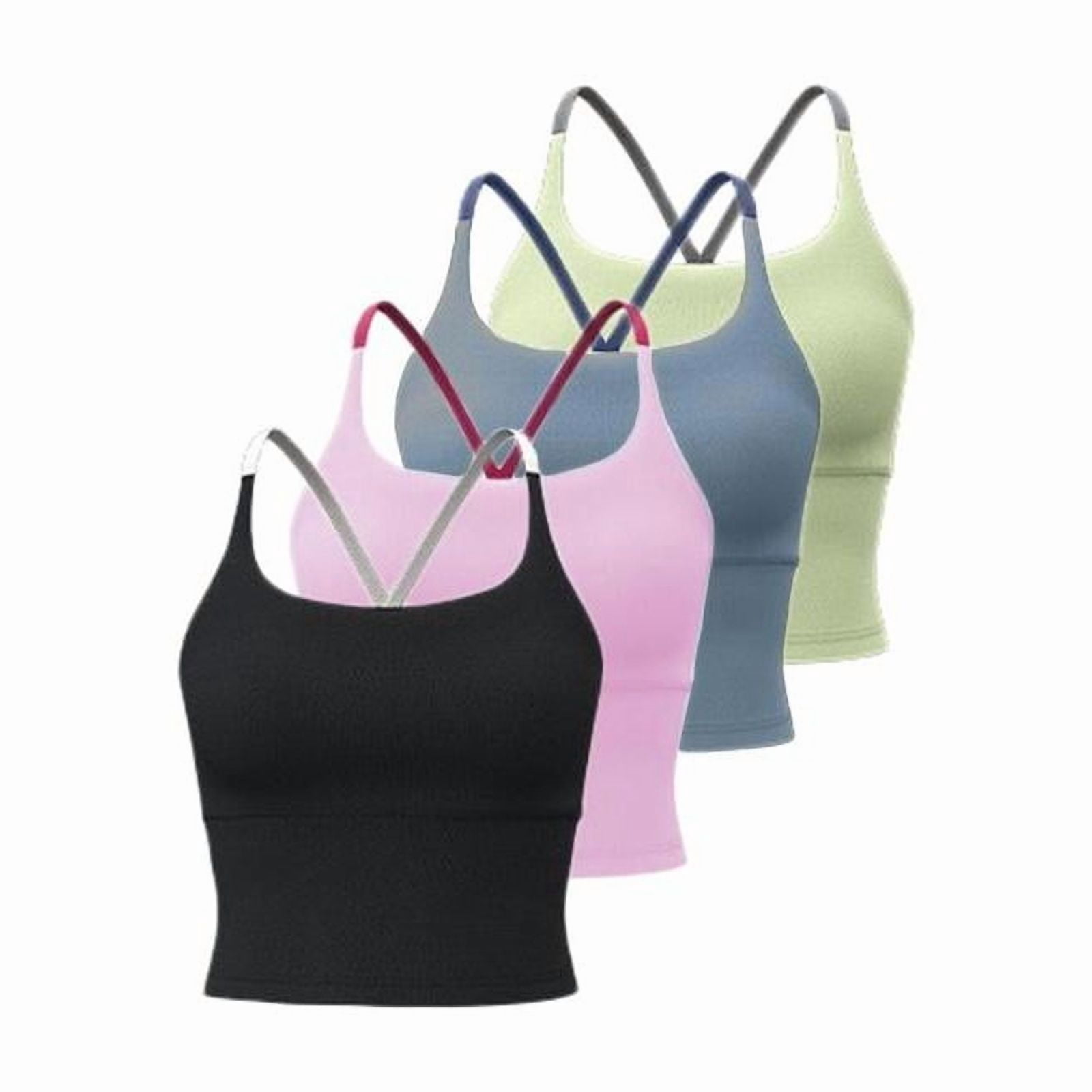 AEXTO Sporty Women's Plain Criss Cross Sports Bra, Comfort and ...