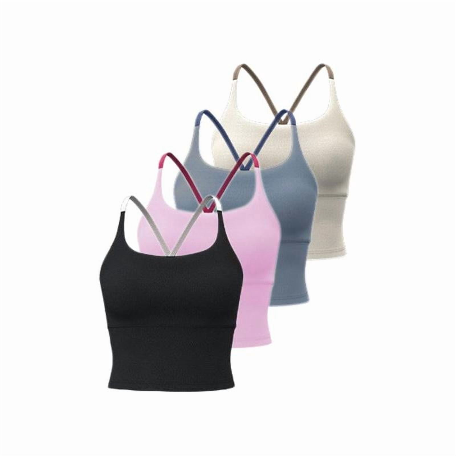 AEXTO Sporty Women's Plain Criss Cross Sports Bra, Comfort and ...